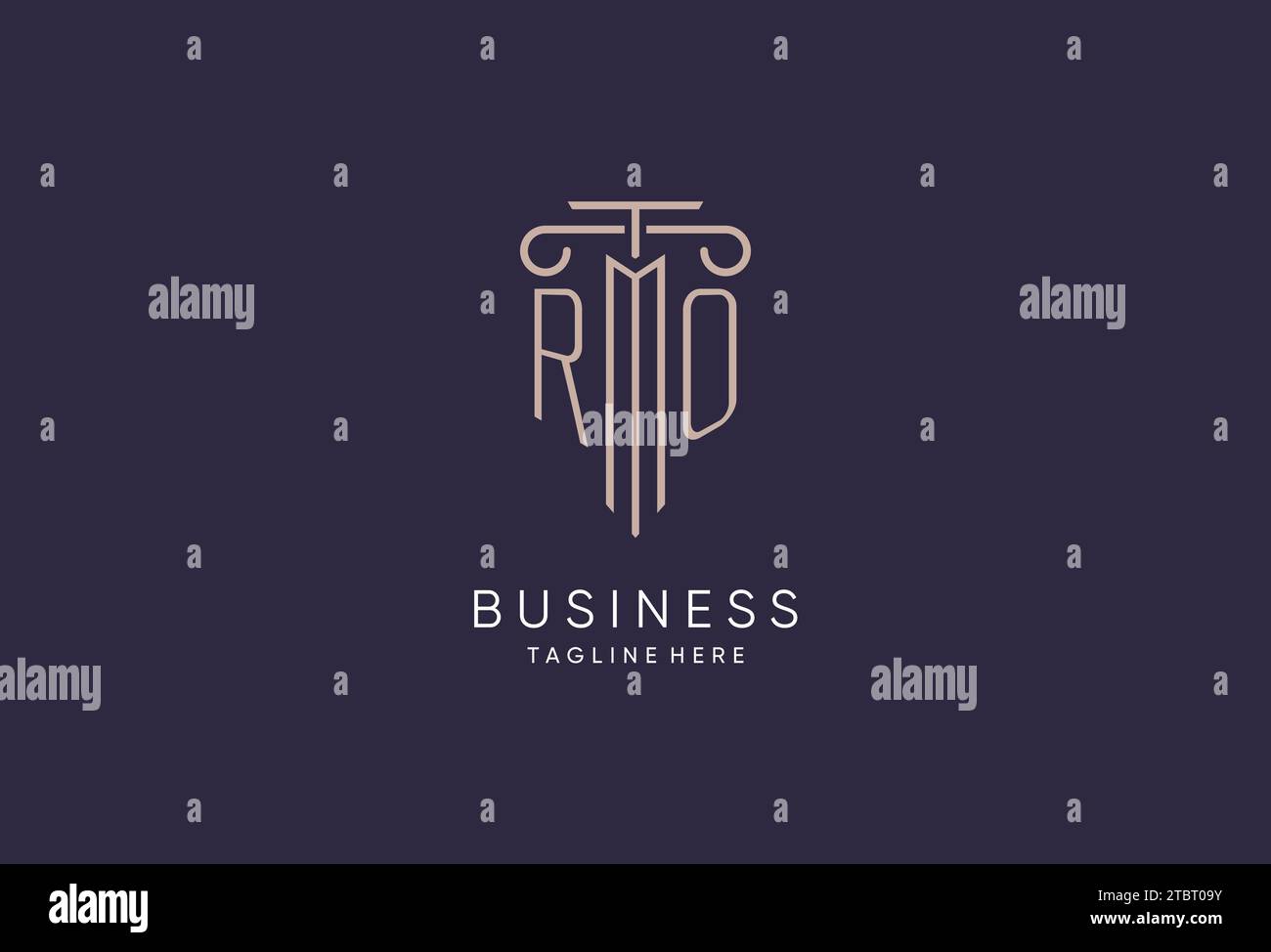 RO logo initial pillar design with luxury modern style best design for ...
