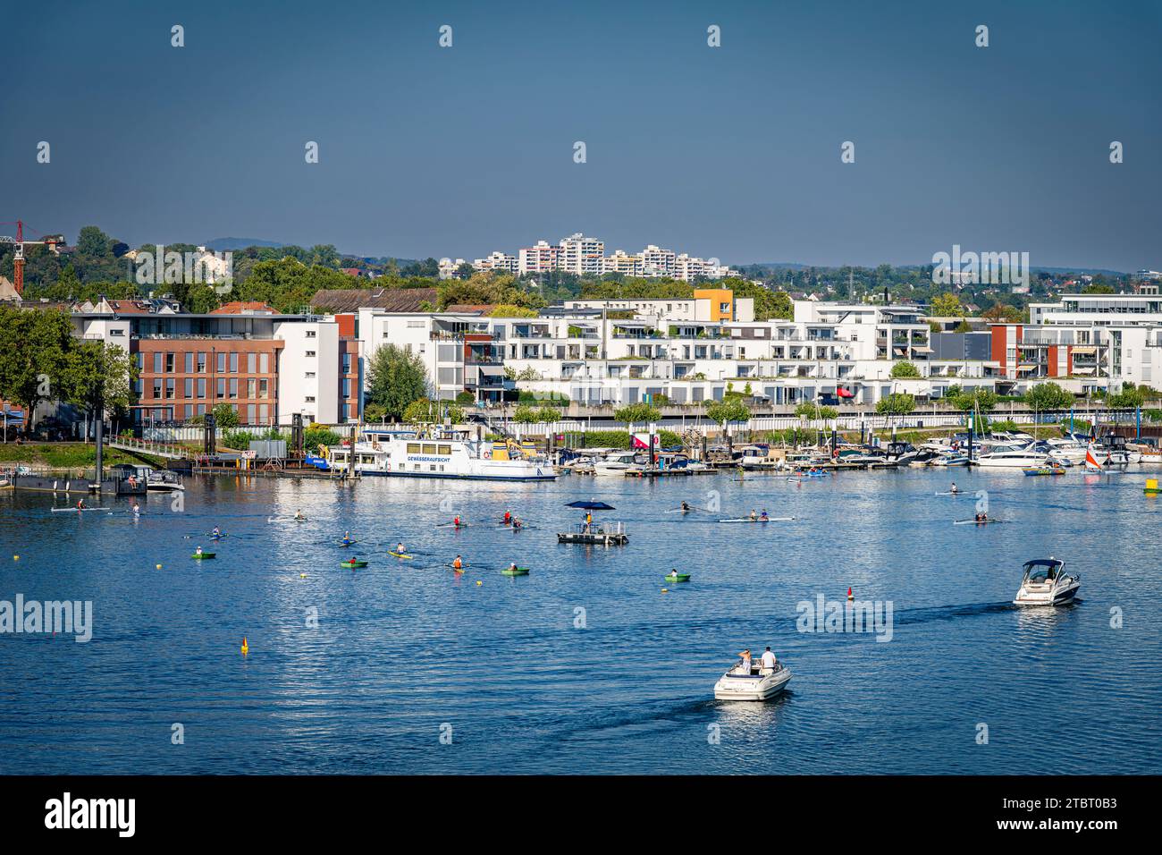 Germany, Hesse, Wiesbaden - Schierstein, Schiersteiner Hafen, local ...