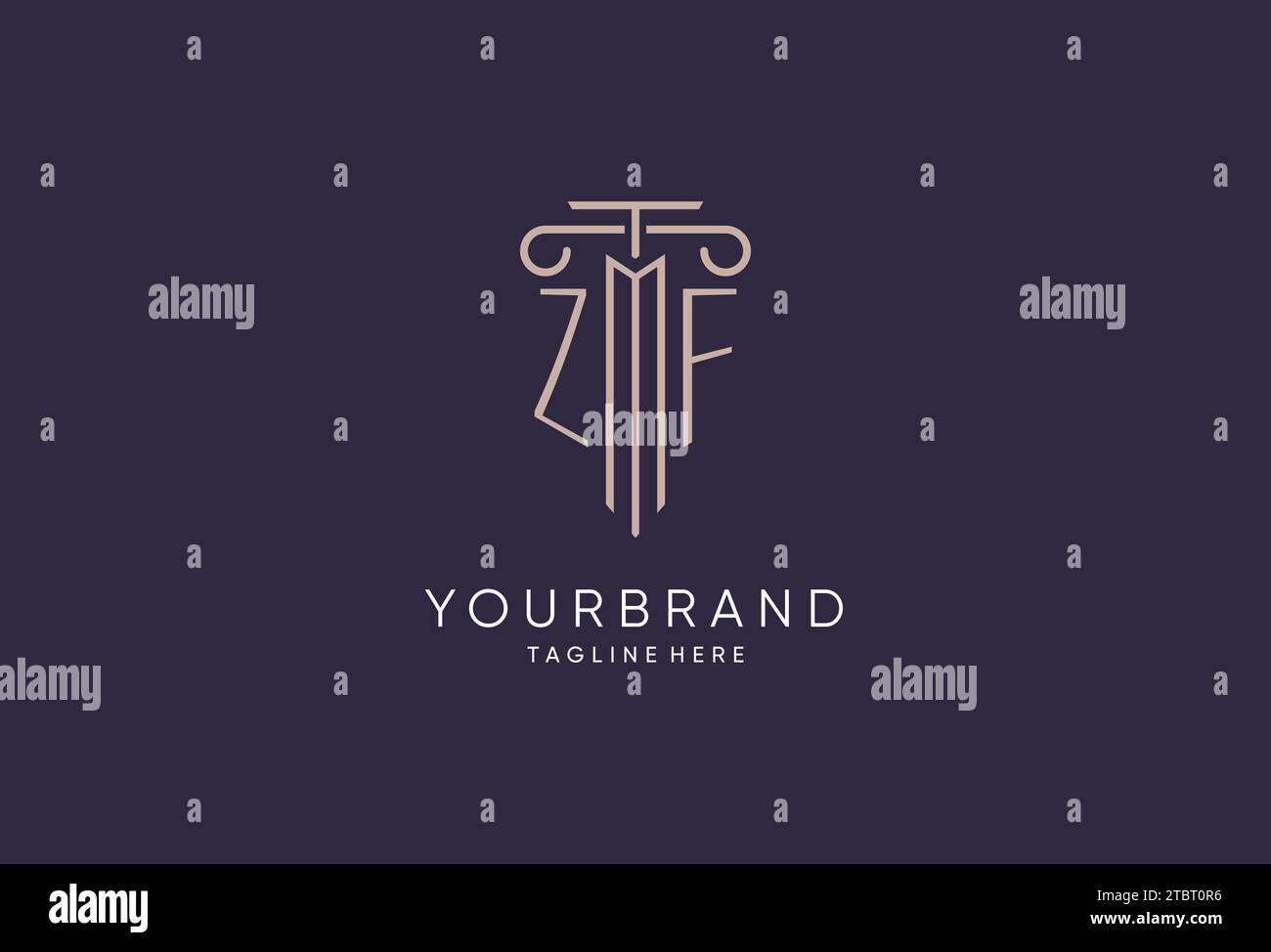 ZF logo initial pillar design with luxury modern style best design for ...