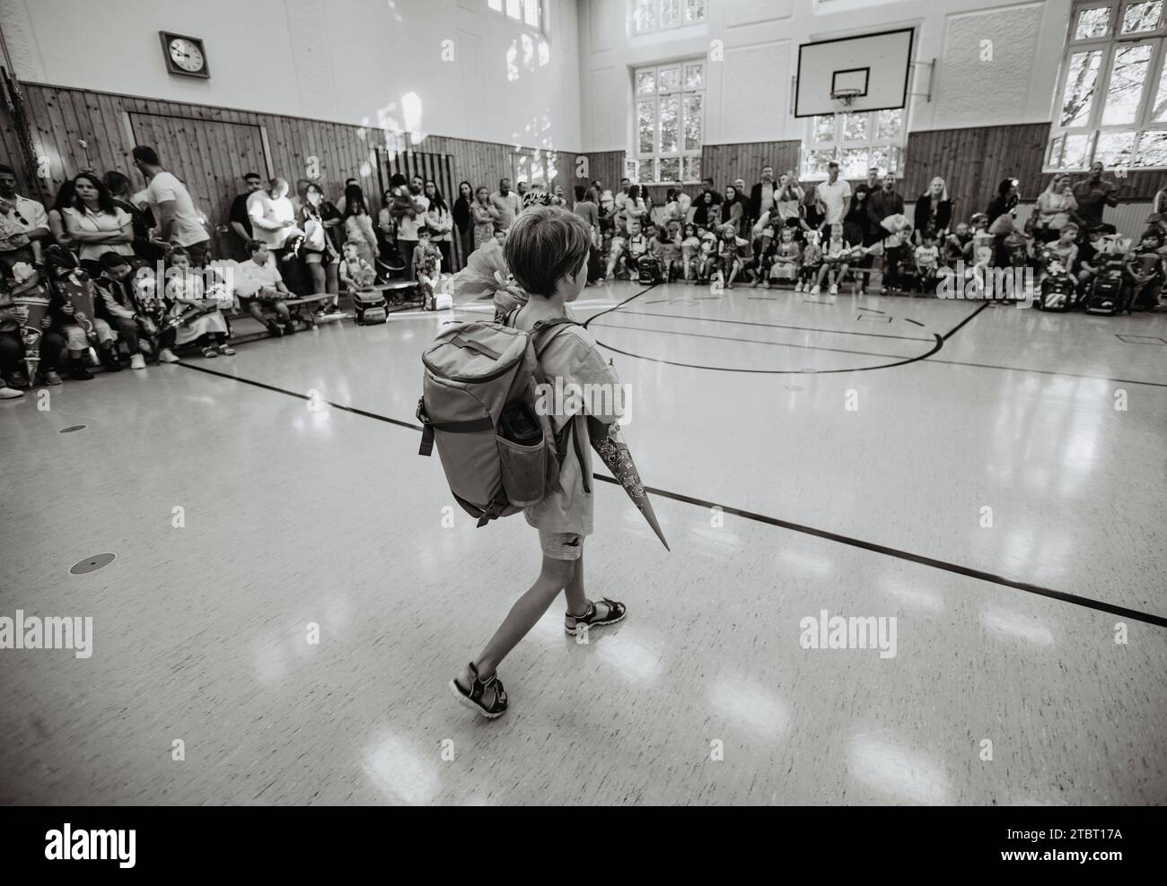 Boy at his school tour Stock Photo - Alamy