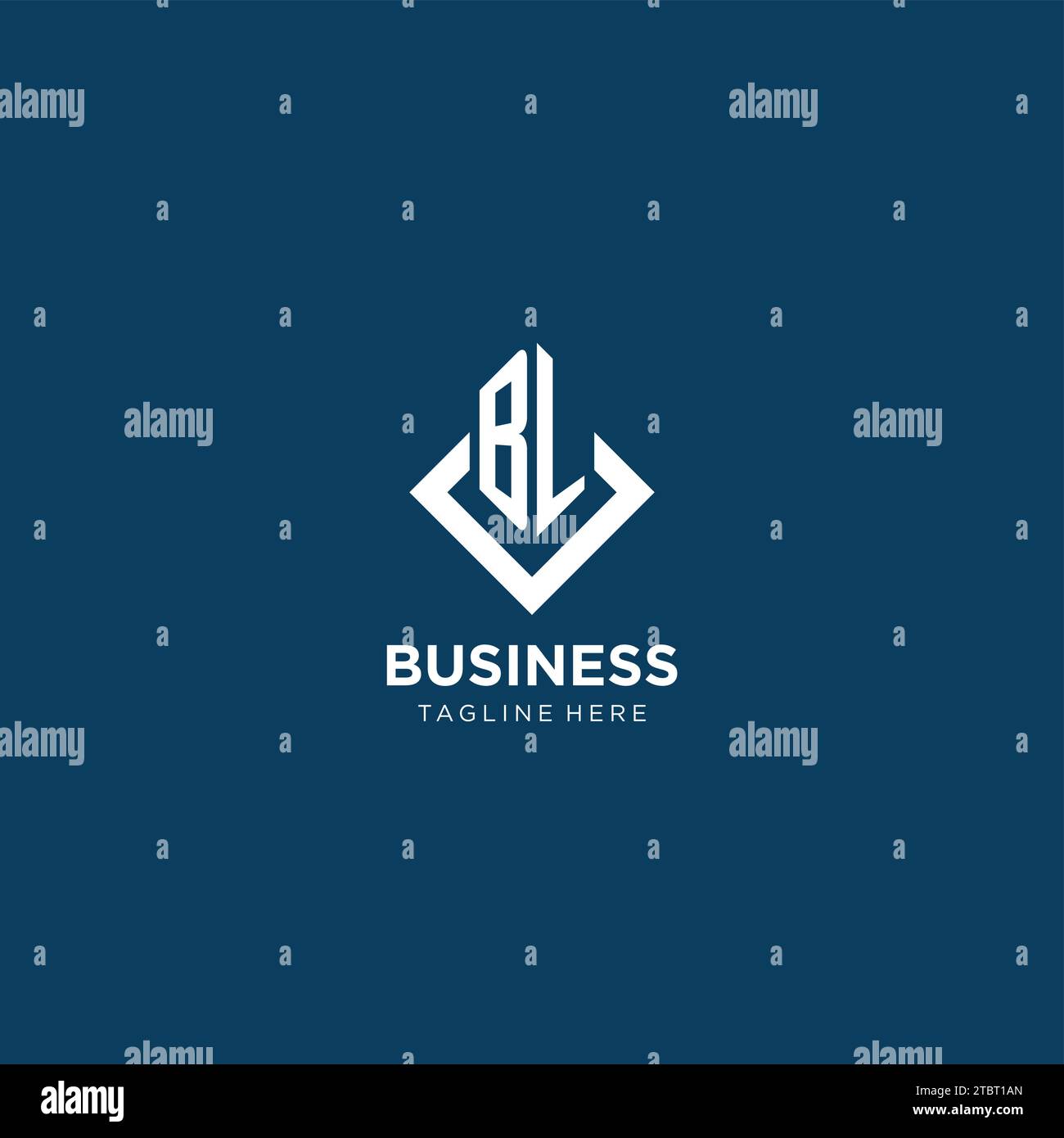 Initial BL logo square rhombus with lines, modern and elegant logo ...