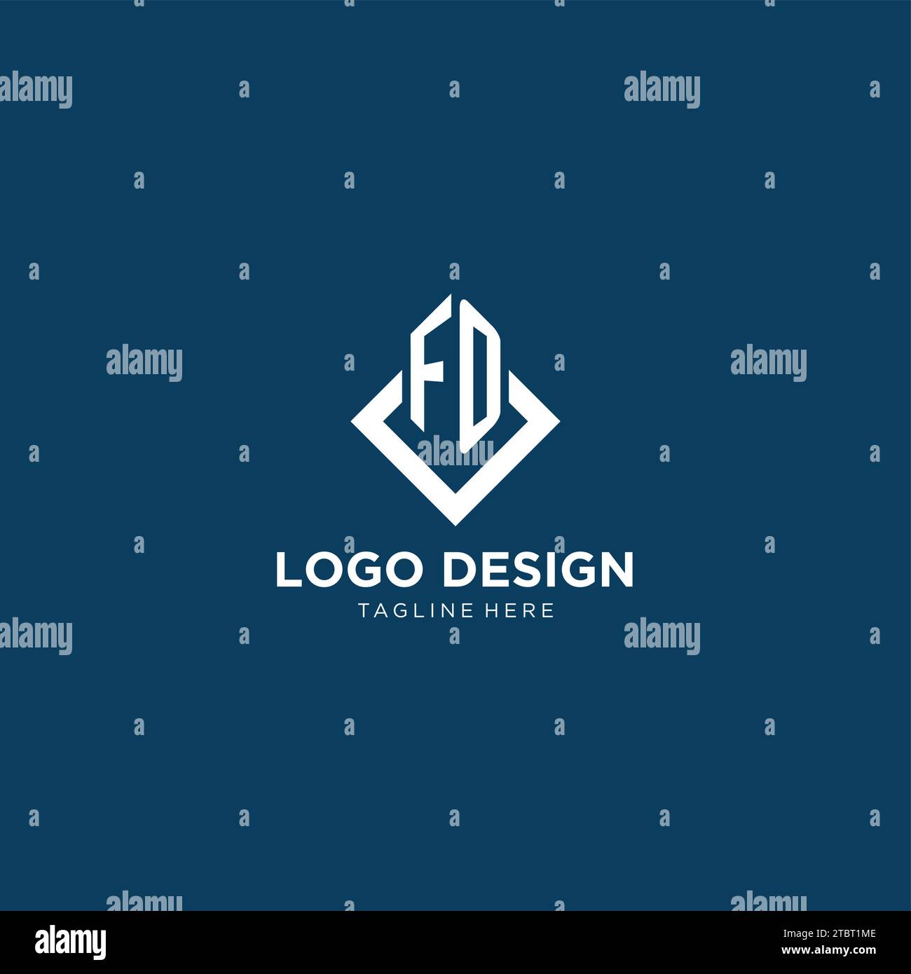 Initial FO logo square rhombus with lines, modern and elegant logo ...