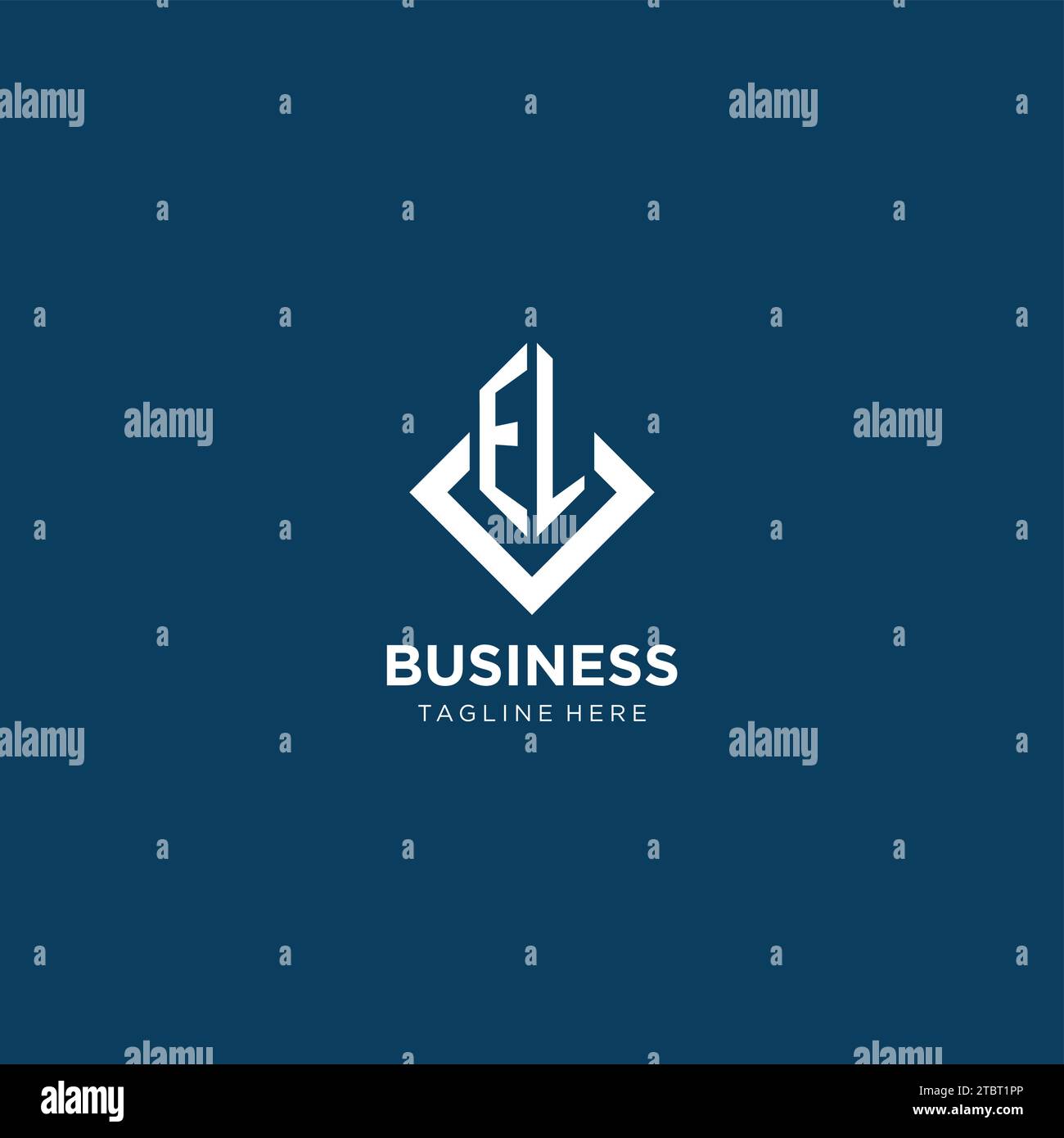 Initial EL logo square rhombus with lines, modern and elegant logo ...