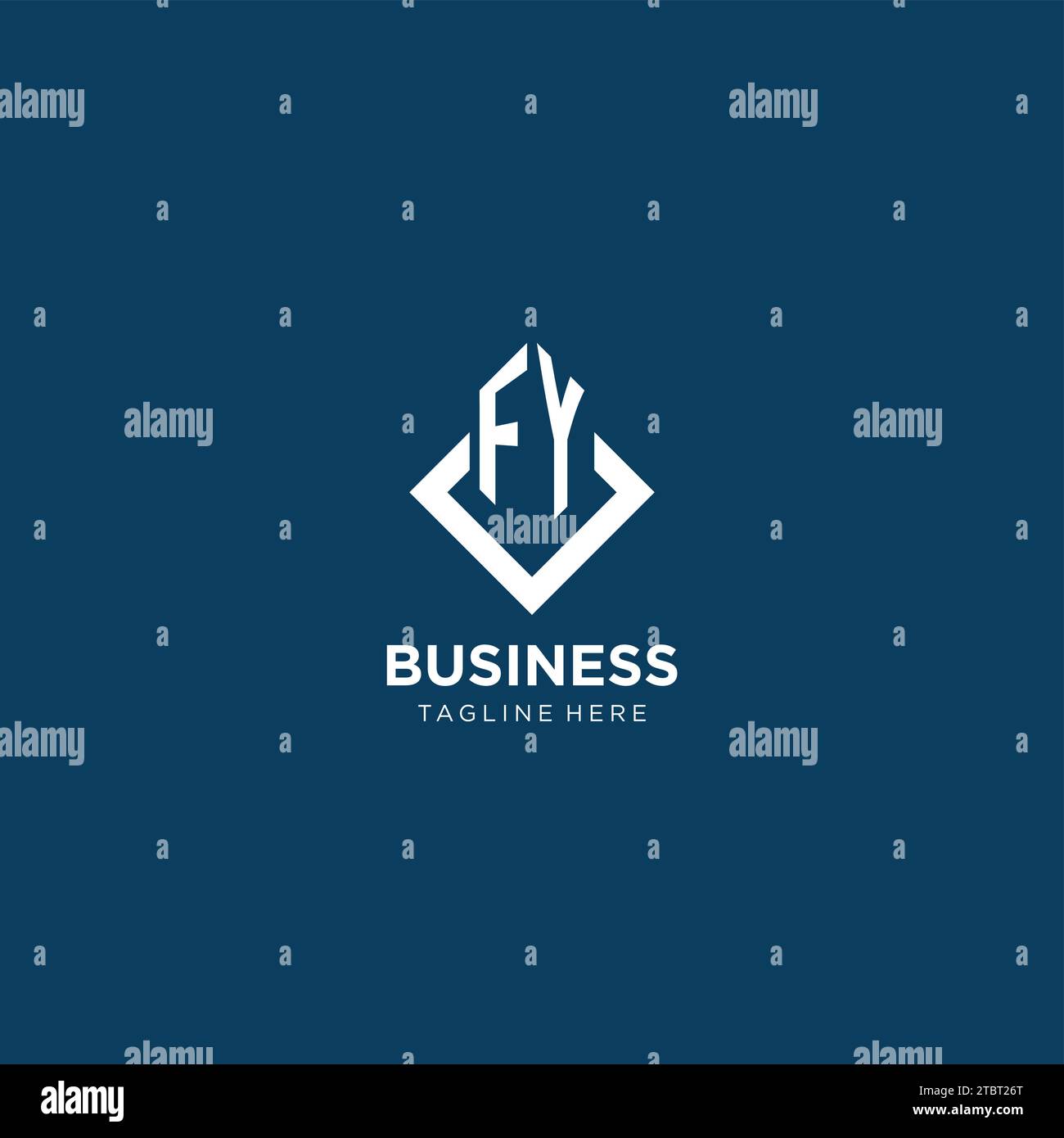 Initial FY logo square rhombus with lines, modern and elegant logo ...