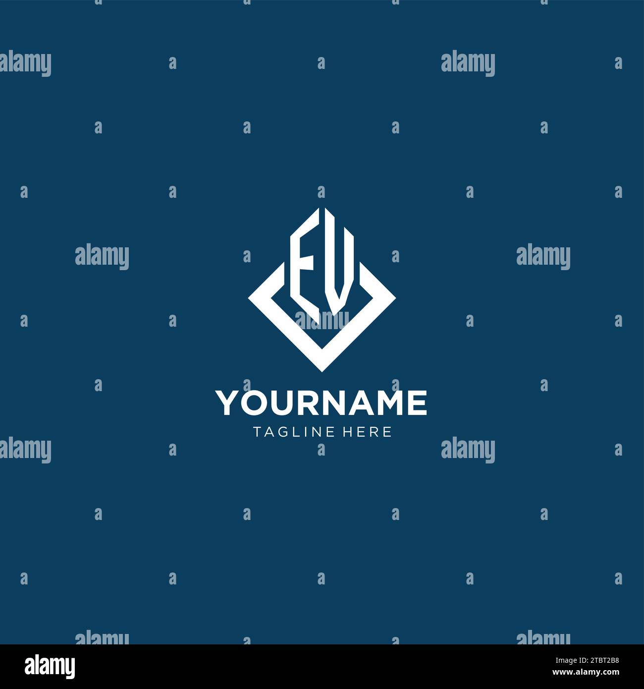 Initial EV logo square rhombus with lines, modern and elegant logo ...