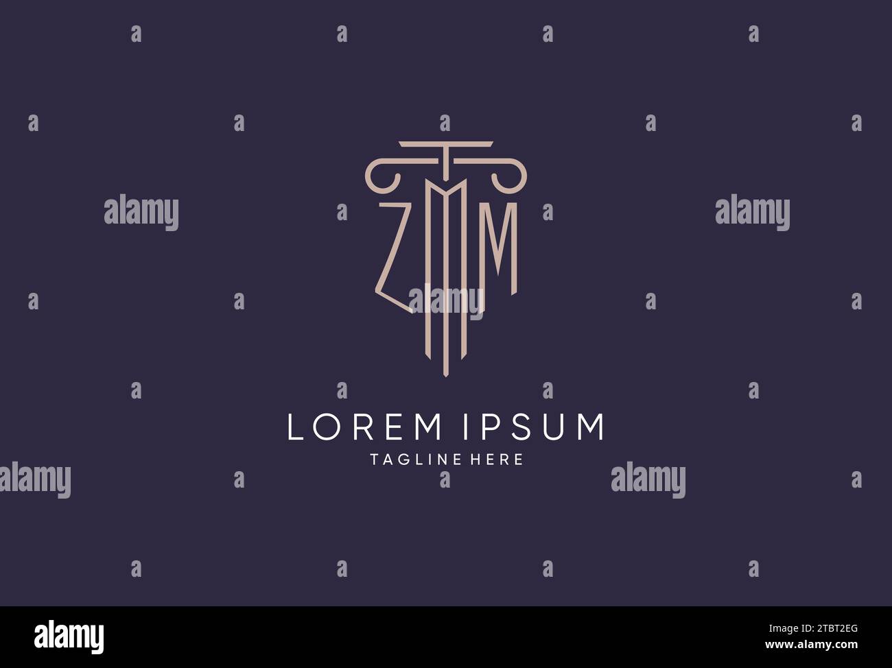 ZM logo initial pillar design with luxury modern style best design for ...