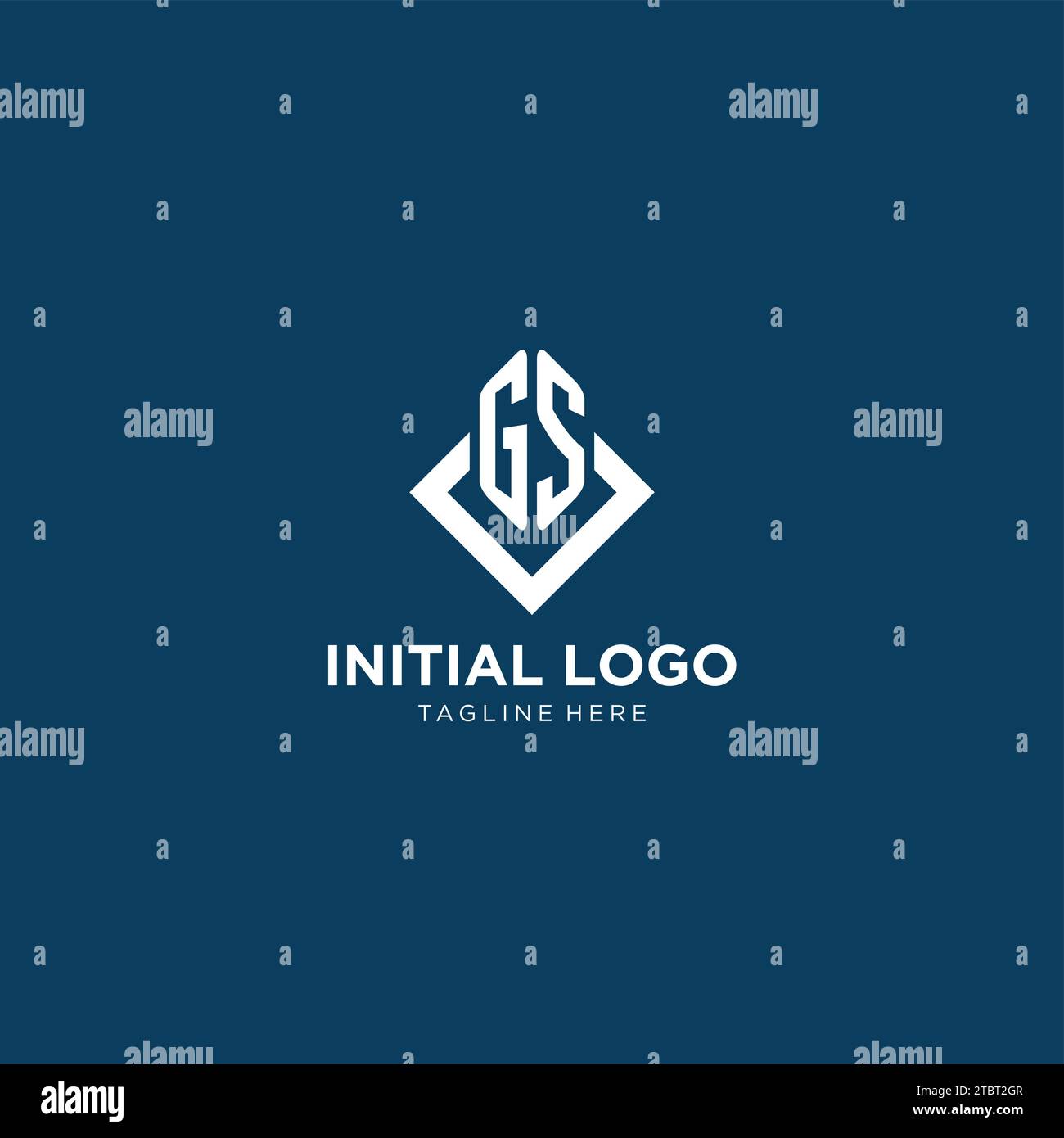 Initial GS logo square rhombus with lines, modern and elegant logo ...