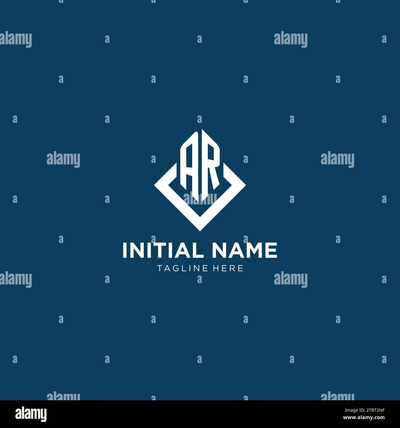Initial AR logo square rhombus with lines, modern and elegant logo ...