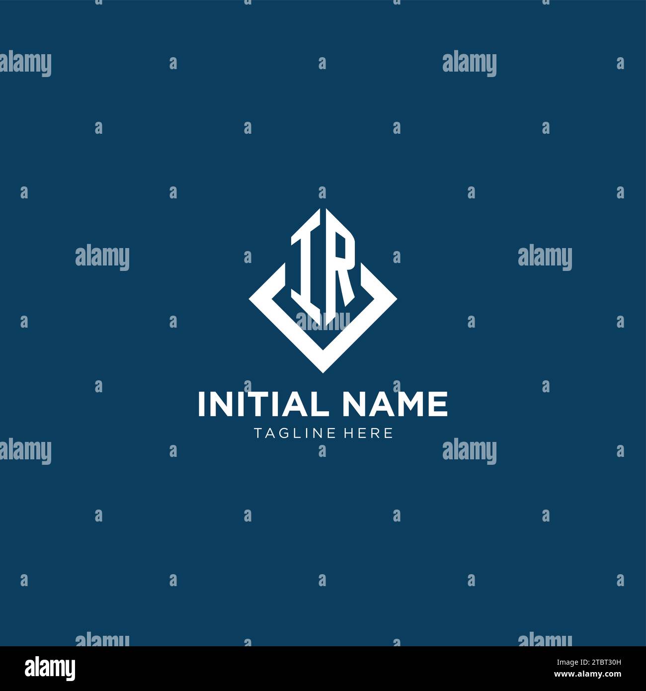 Initial IR logo square rhombus with lines, modern and elegant logo ...
