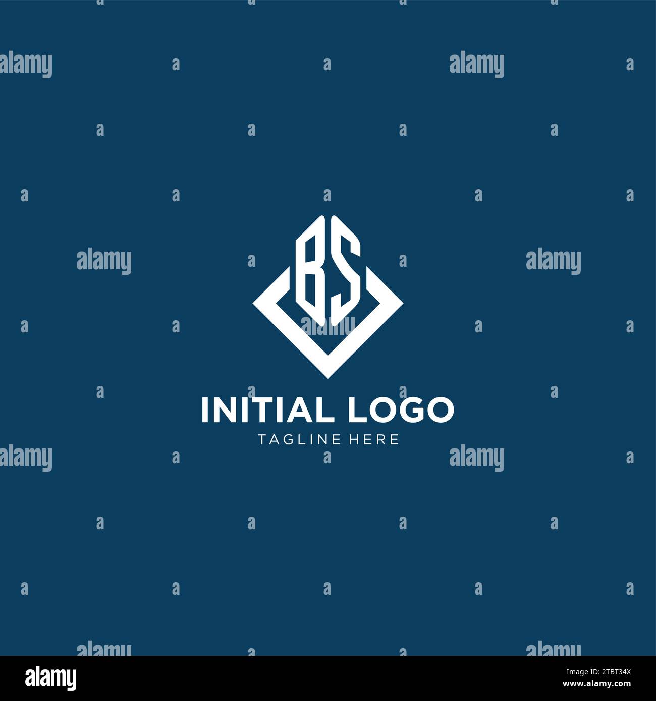 Initial BS logo square rhombus with lines, modern and elegant logo ...