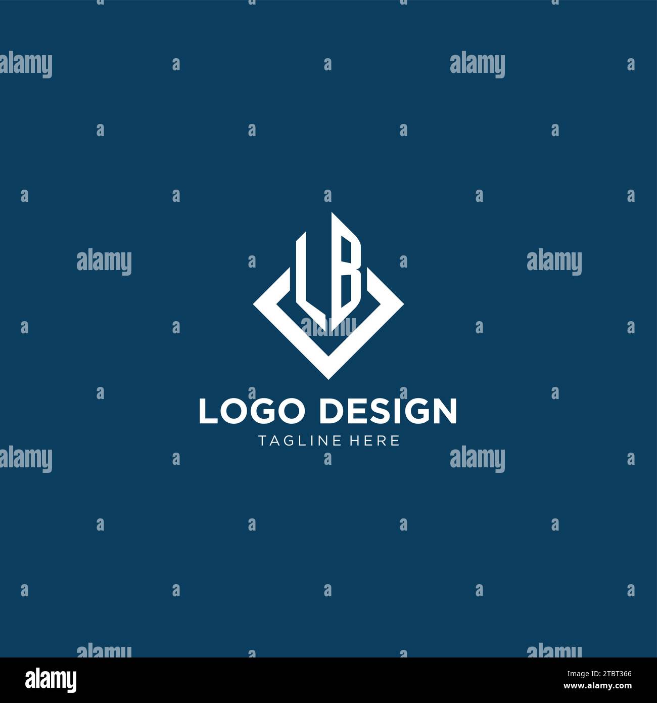 Initial LB logo square rhombus with lines, modern and elegant logo ...