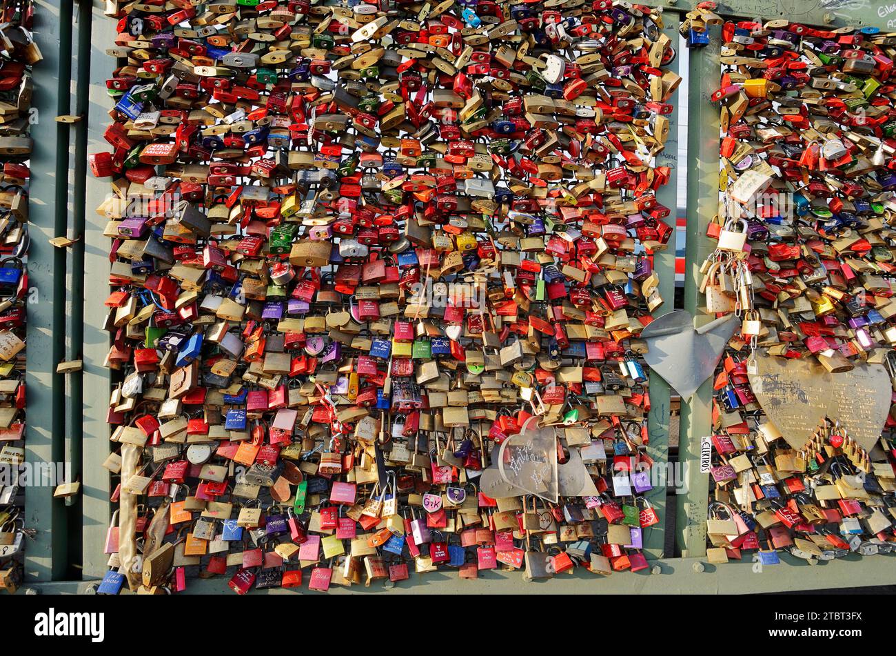 Love locks at rhine bridge hi-res stock photography and images - Alamy