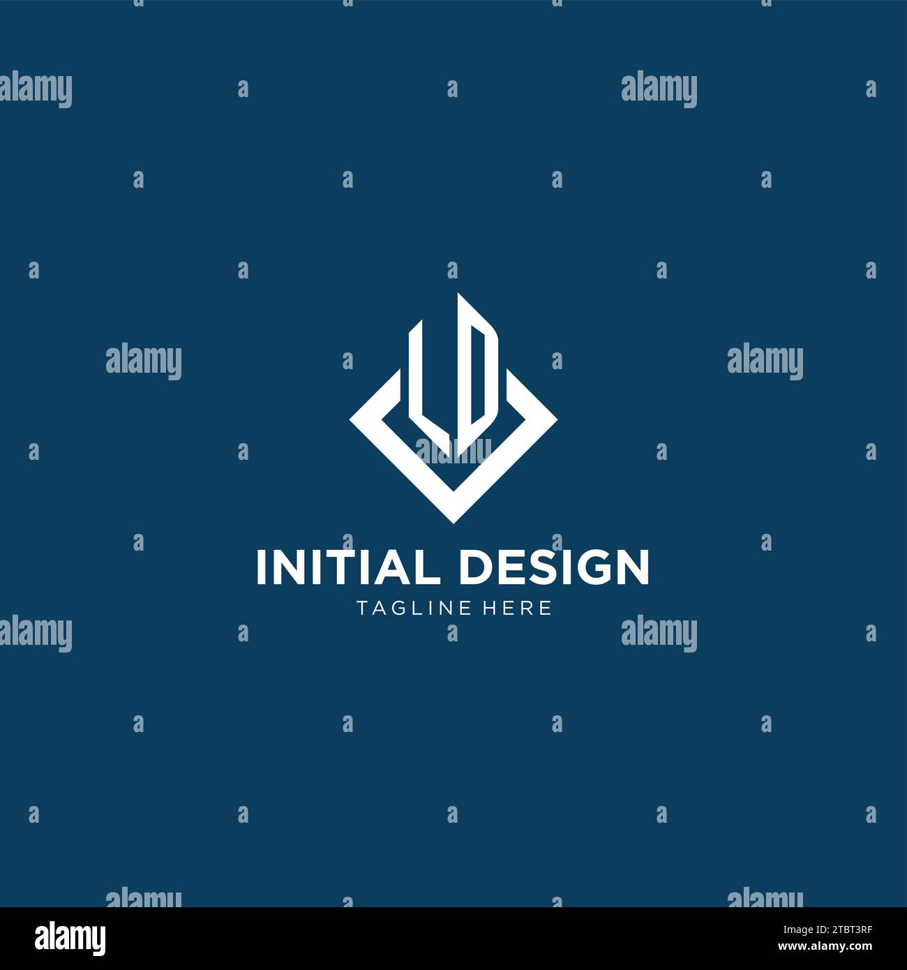Initial LD logo square rhombus with lines, modern and elegant logo ...