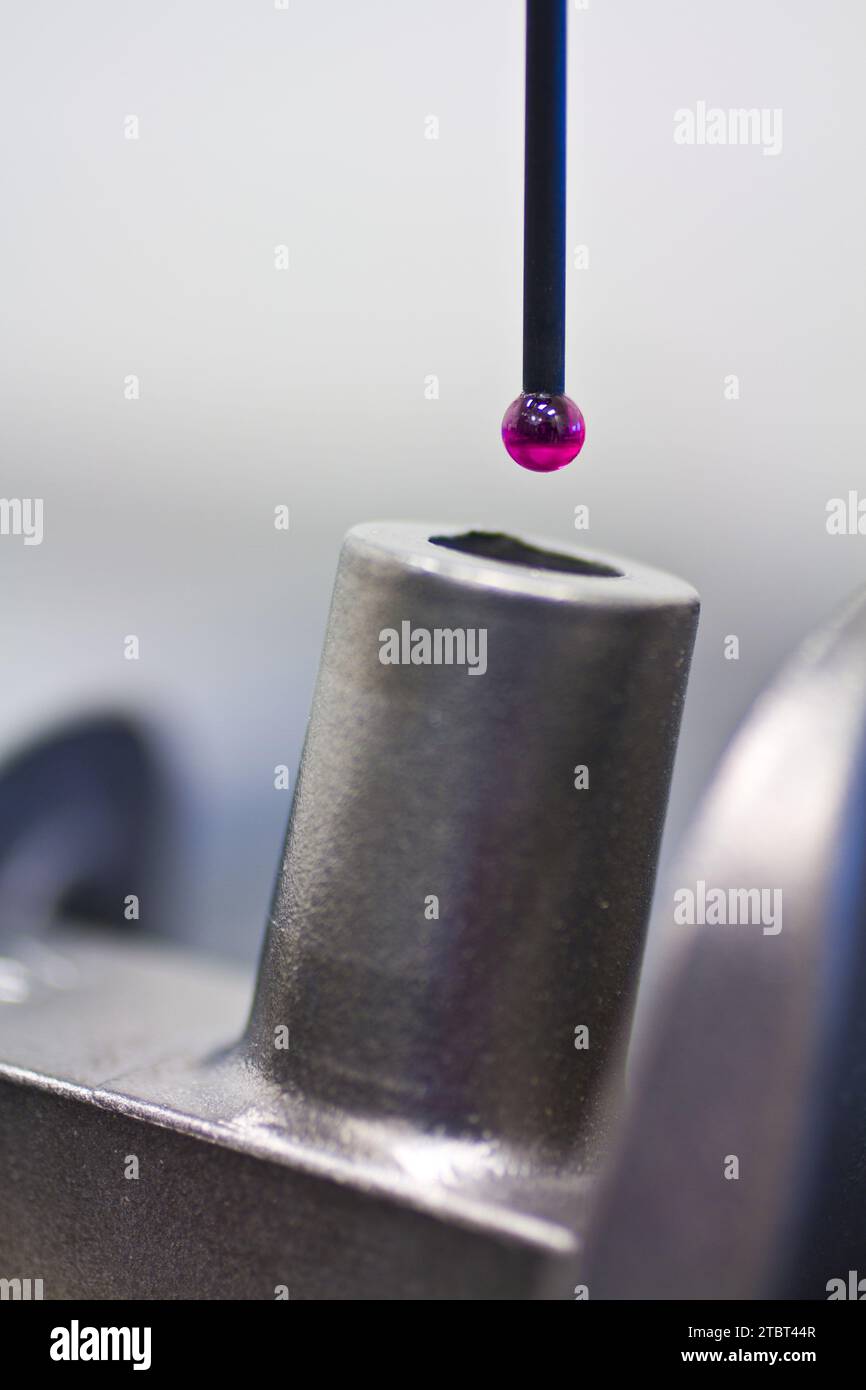 Magenta CMM Programming Lab Probe Approaching Part for Inspection Close ...