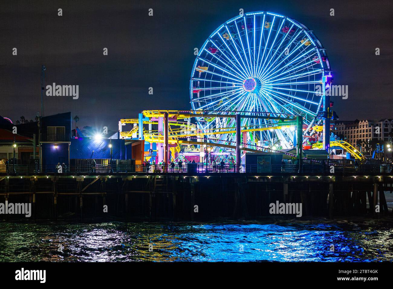 Pacific Park at Santa Monica Pier, Santa Monica, California, with the ...