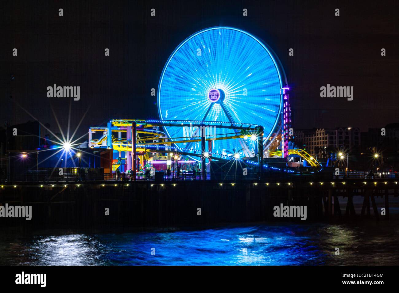 Pacific Park at Santa Monica Pier, Santa Monica, California, with the ...