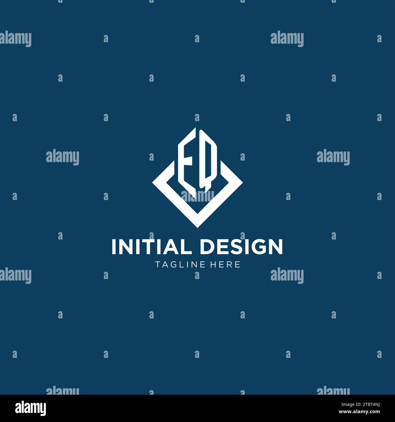 Initial EQ logo square rhombus with lines, modern and elegant logo ...