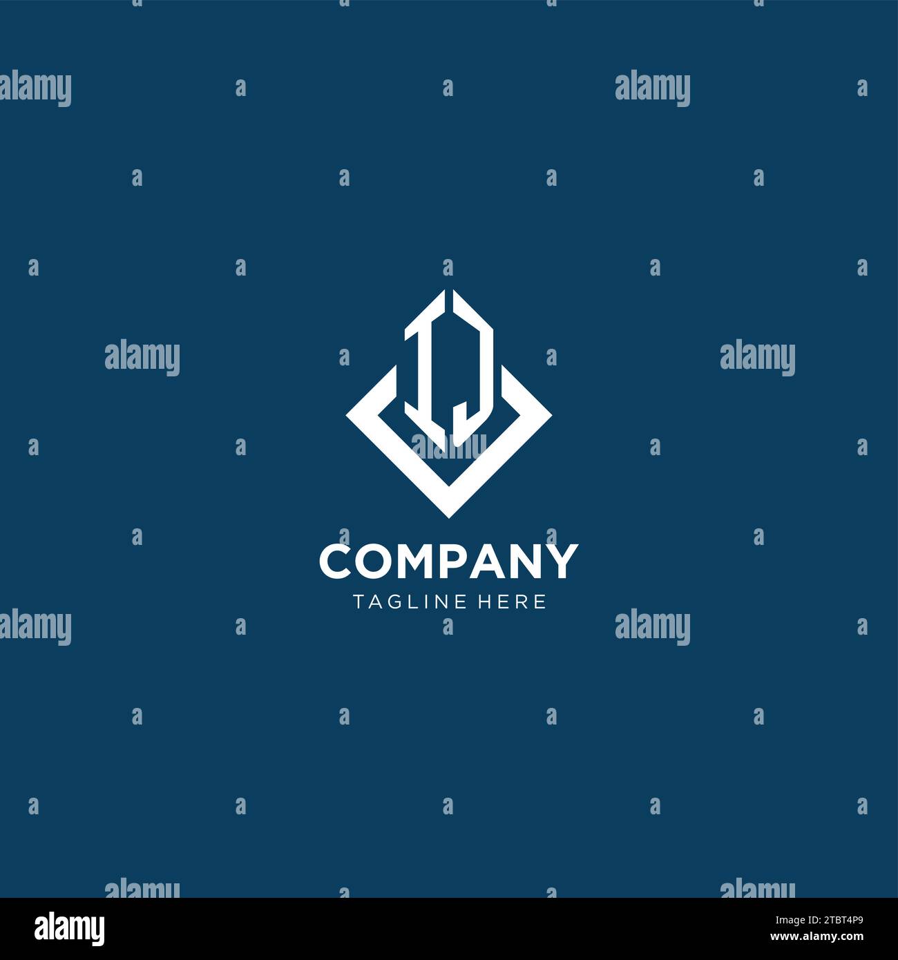 Initial IJ logo square rhombus with lines, modern and elegant logo ...