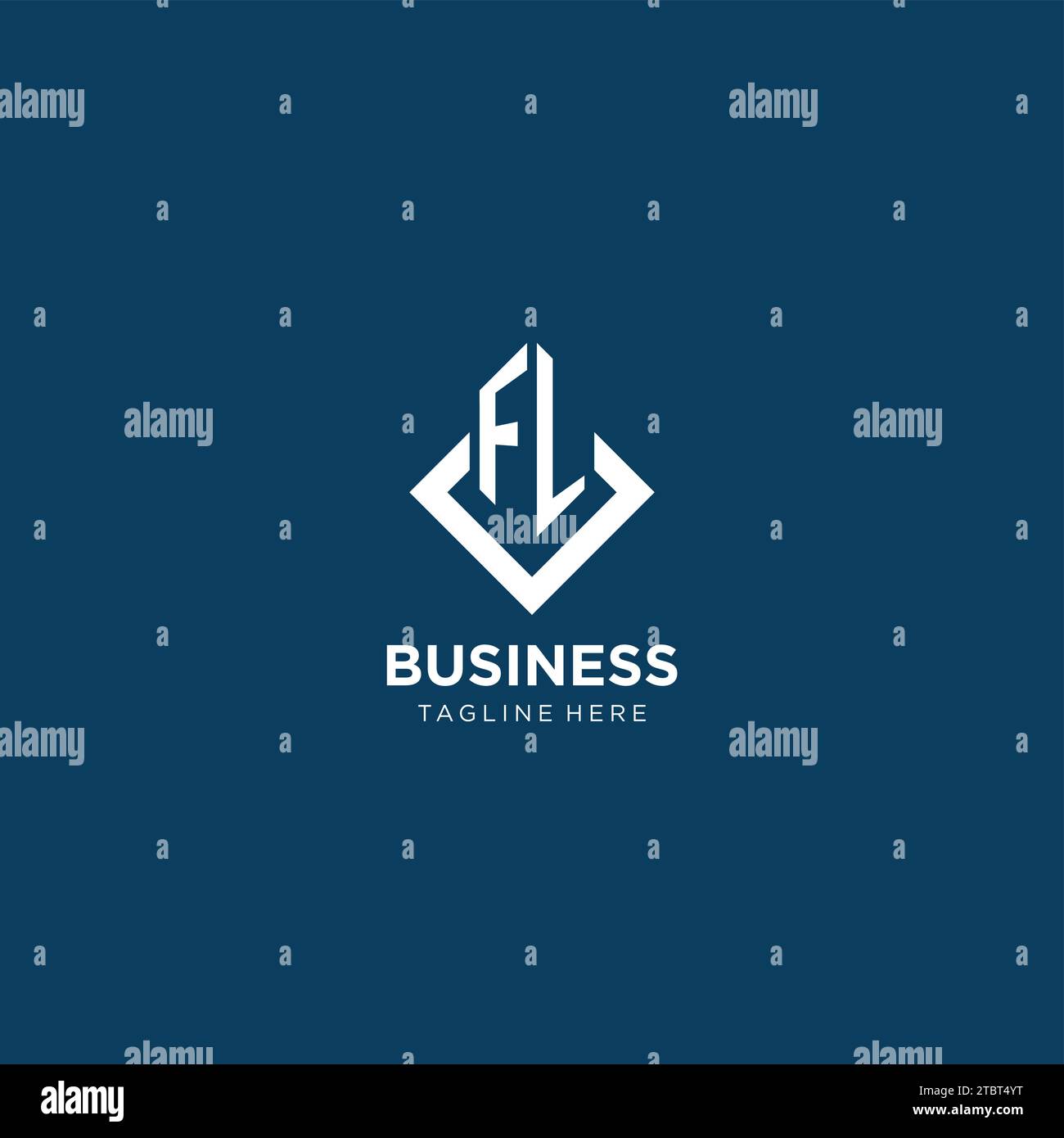Initial FL logo square rhombus with lines, modern and elegant logo ...