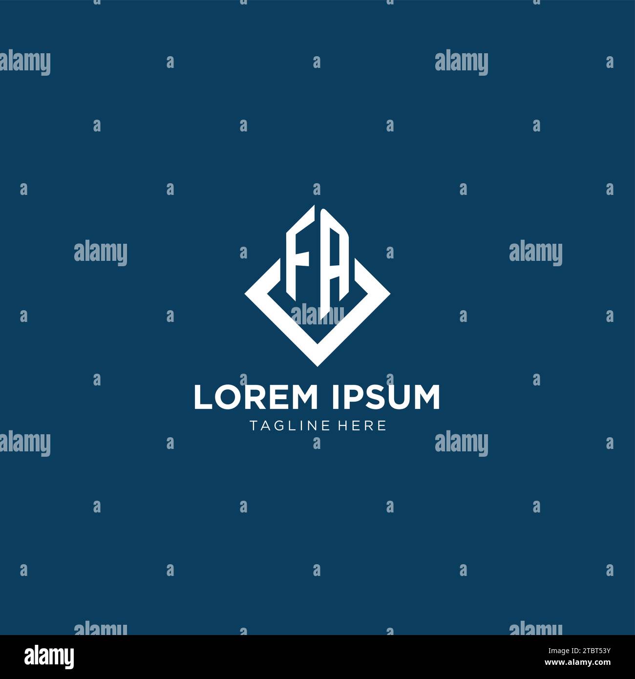 Initial FA logo square rhombus with lines, modern and elegant logo ...
