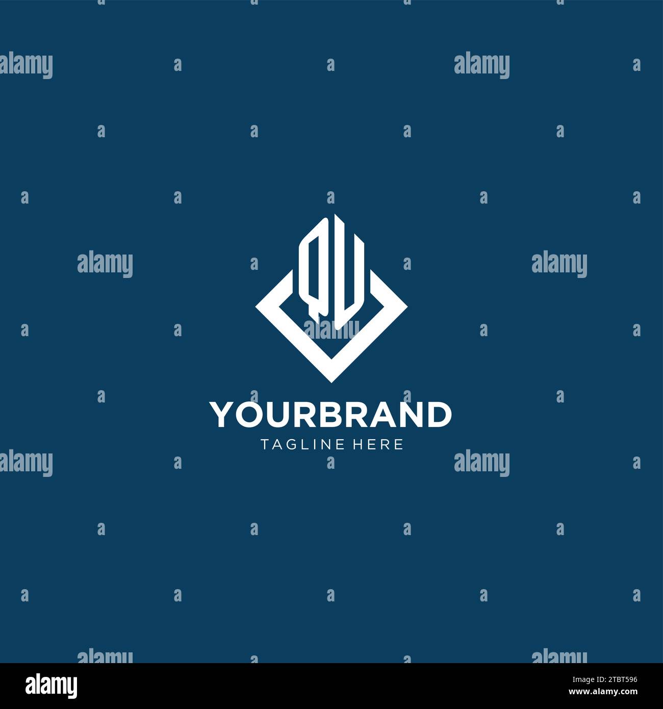 Initial QU logo square rhombus with lines, modern and elegant logo ...