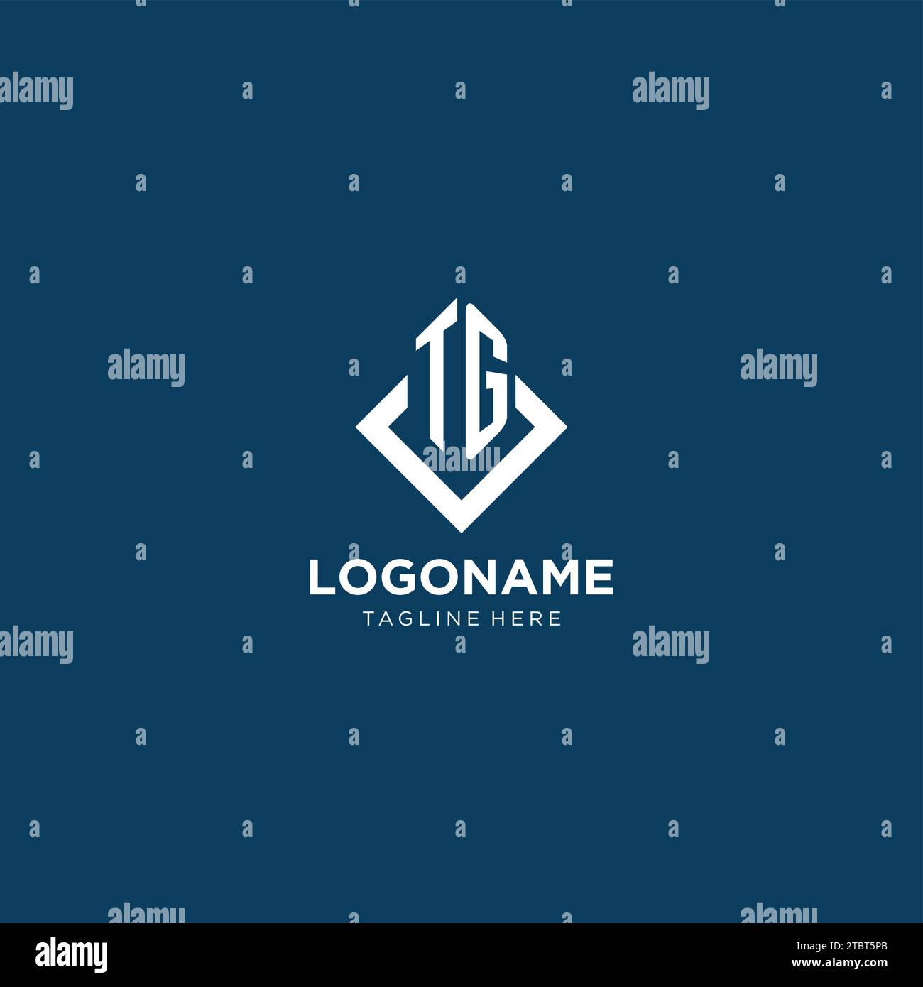 Initial TG logo square rhombus with lines, modern and elegant logo ...