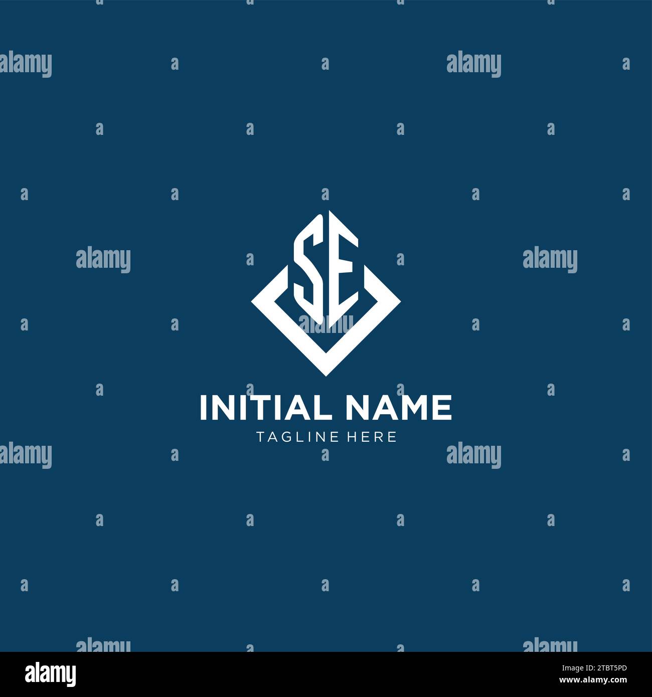 Initial SE logo square rhombus with lines, modern and elegant logo ...