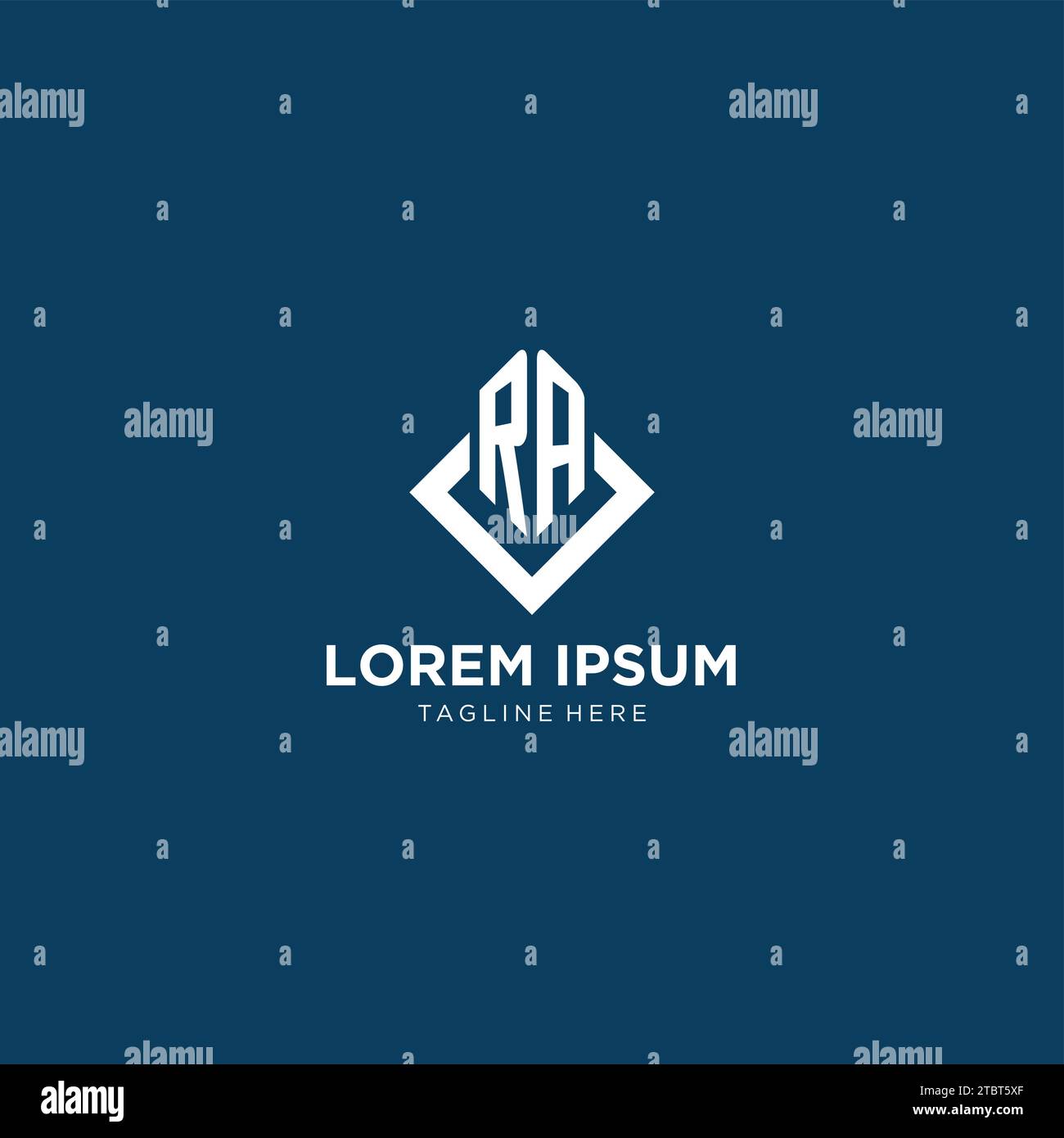 Initial RA logo square rhombus with lines, modern and elegant logo ...
