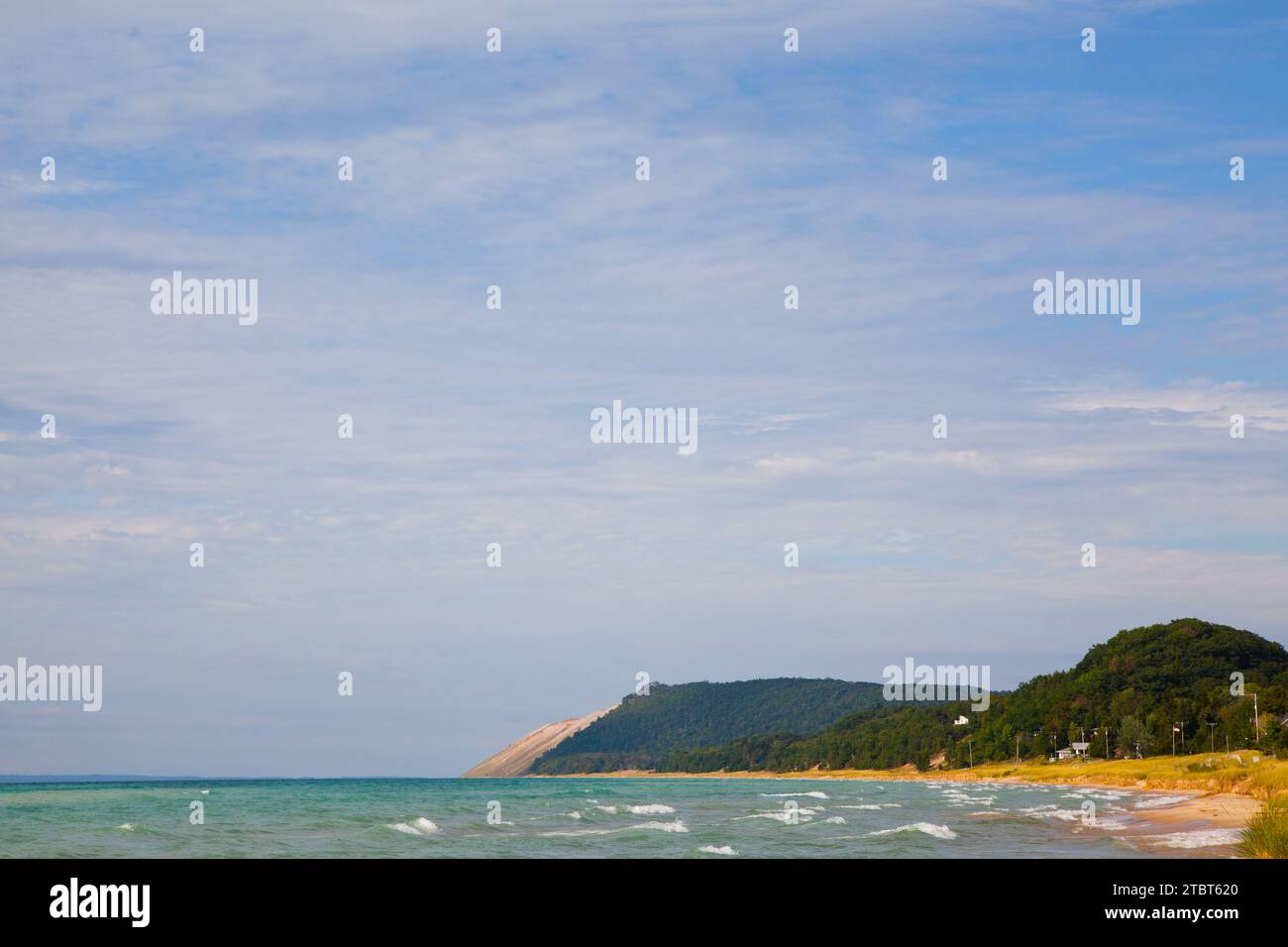 Daytime at Lake Michigan, Coastal Landscape with Turquoise Sea and ...