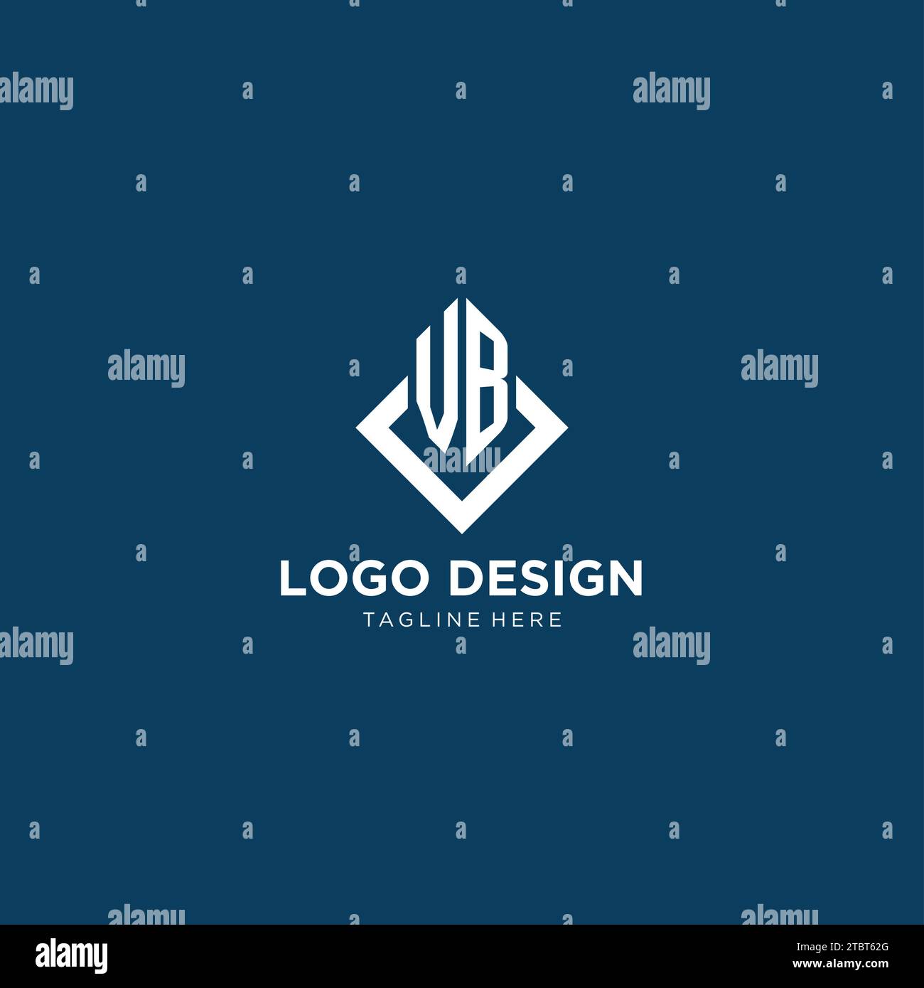 Initial VB logo square rhombus with lines, modern and elegant logo ...