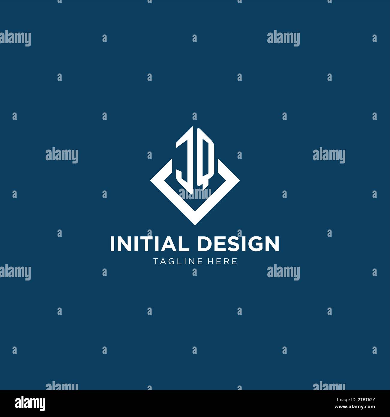 Initial JQ logo square rhombus with lines, modern and elegant logo ...