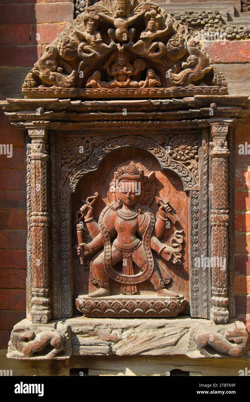 Nepal, Patan, Royal Palace, wall niche, image of a deity Stock Photo ...