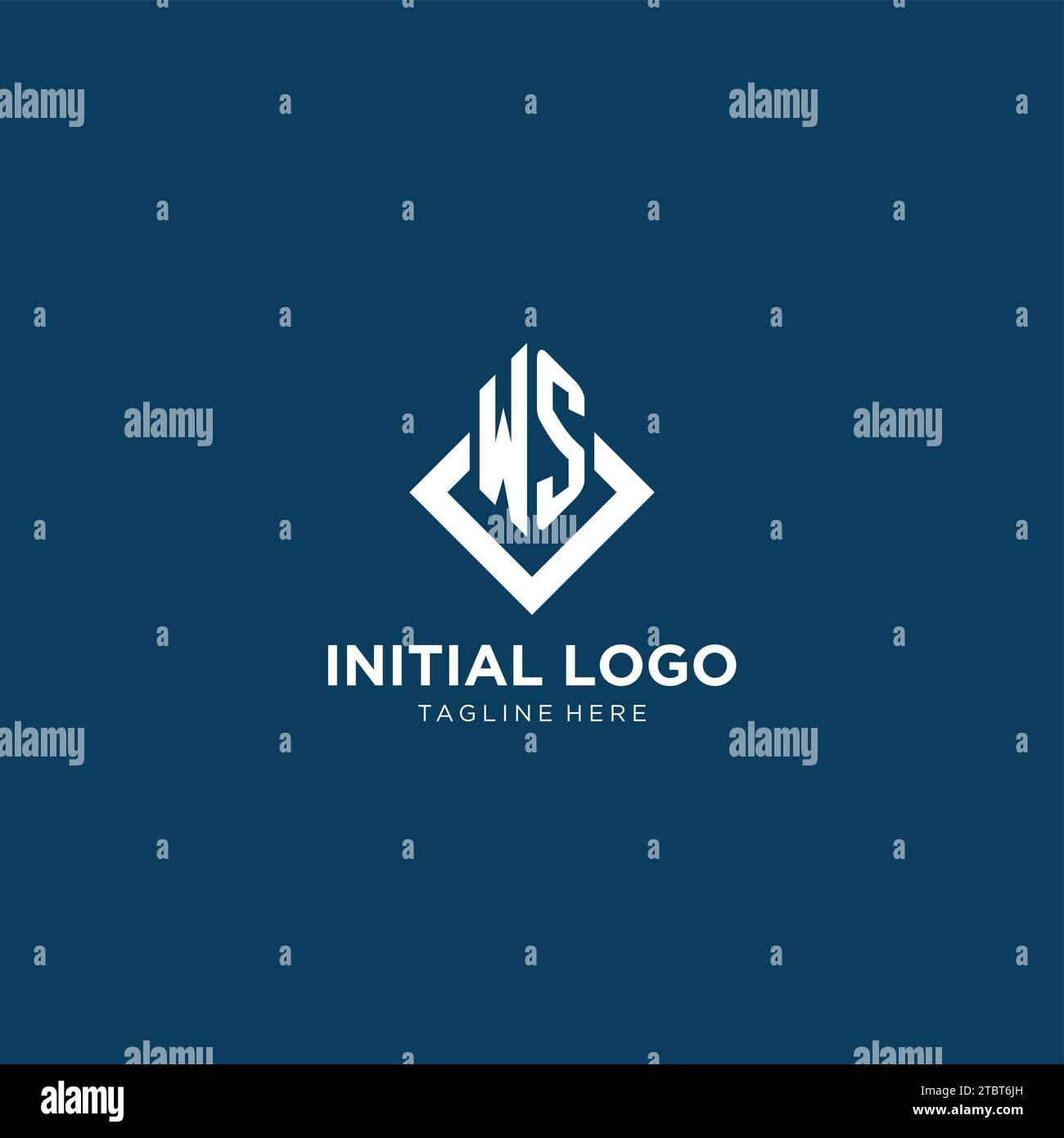 Initial WS logo square rhombus with lines, modern and elegant logo ...