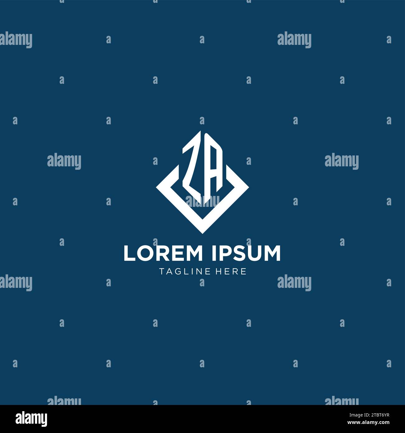 Initial ZA logo square rhombus with lines, modern and elegant logo ...