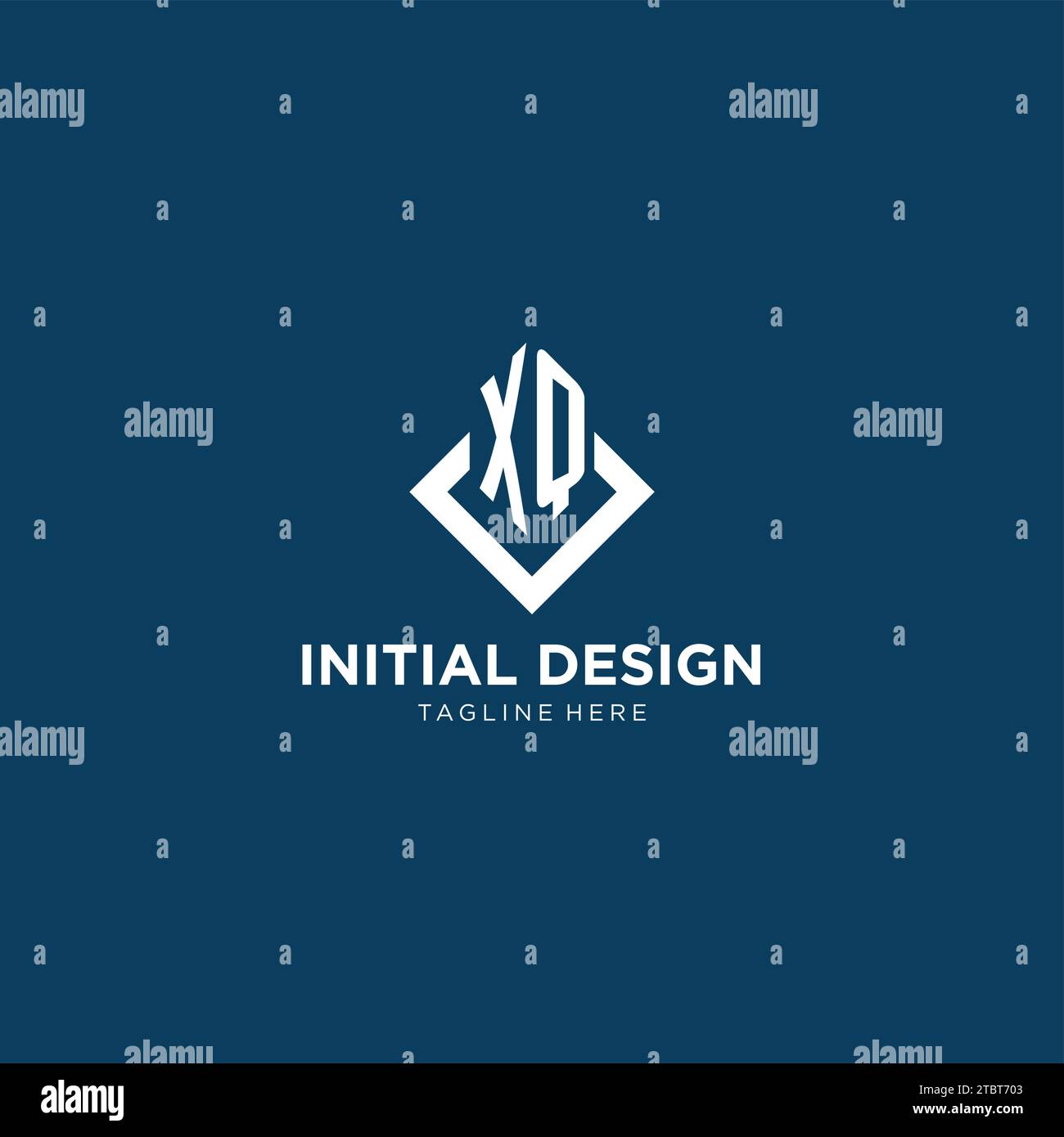 Initial XQ logo square rhombus with lines, modern and elegant logo ...