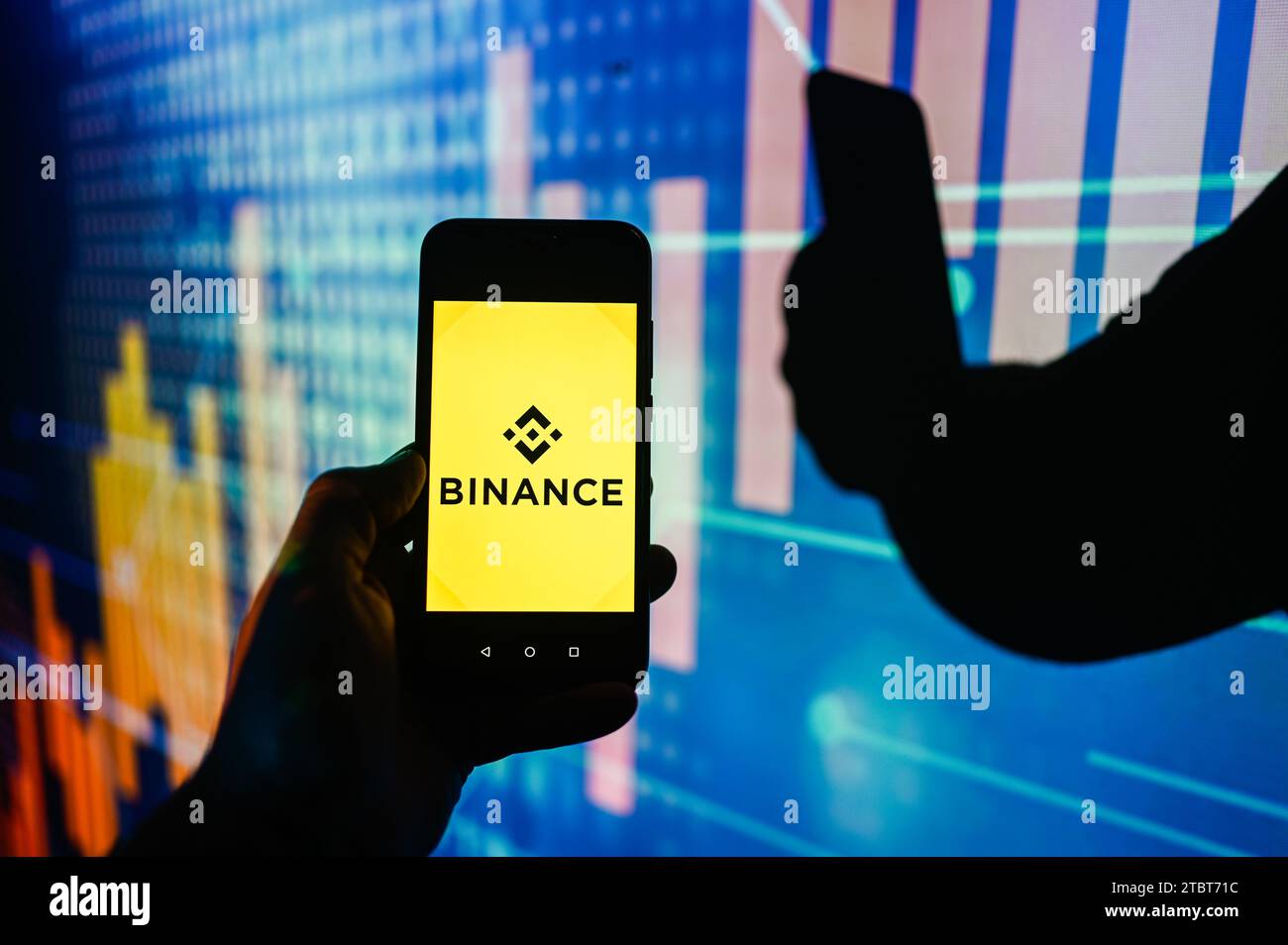 In this photo illustration a Binance logo is displayed on a smartphone ...