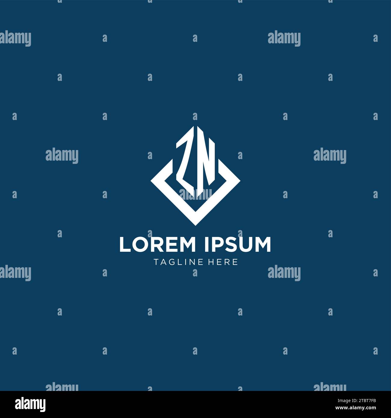 Initial ZN logo square rhombus with lines, modern and elegant logo design vector graphic Stock ...