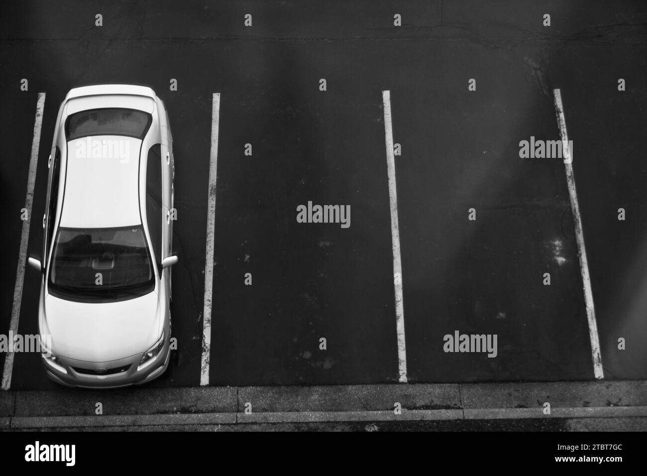 Lined parking lot Black and White Stock Photos & Images - Alamy