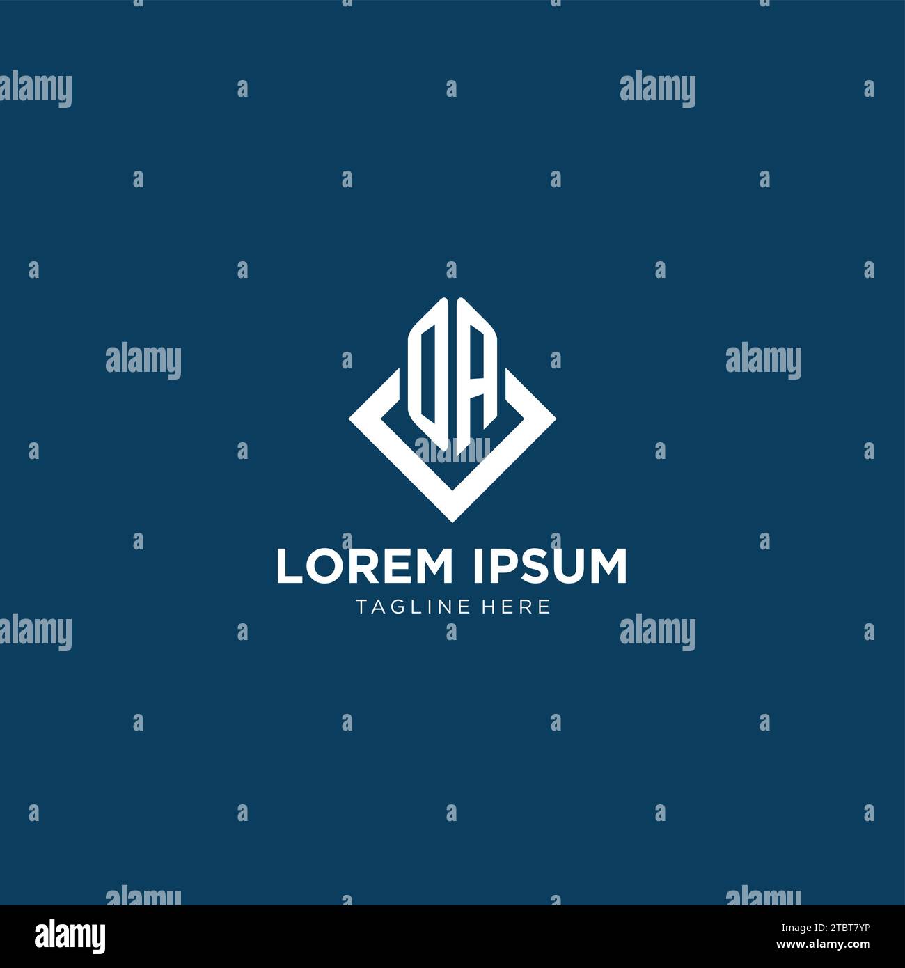Initial OA logo square rhombus with lines, modern and elegant logo ...