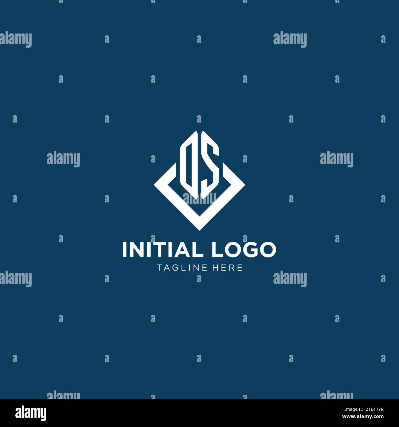 Initial OS logo square rhombus with lines, modern and elegant logo ...