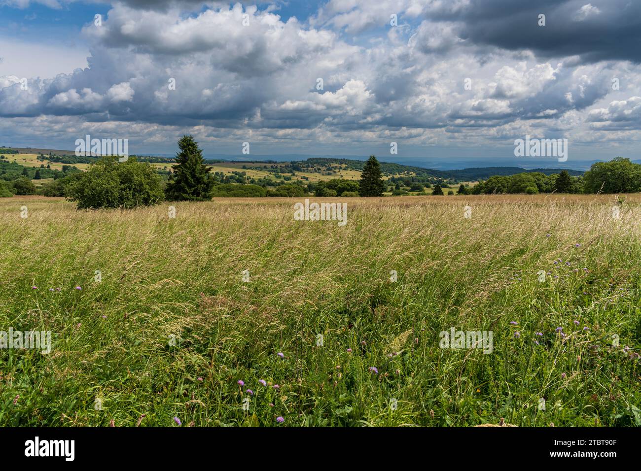 Rhon landscape at the heidelstein in the lange rhon hi-res stock ...