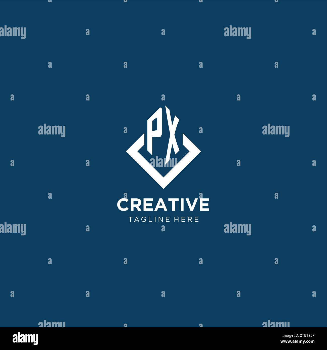 Initial PX logo square rhombus with lines, modern and elegant logo design vector graphic Stock ...