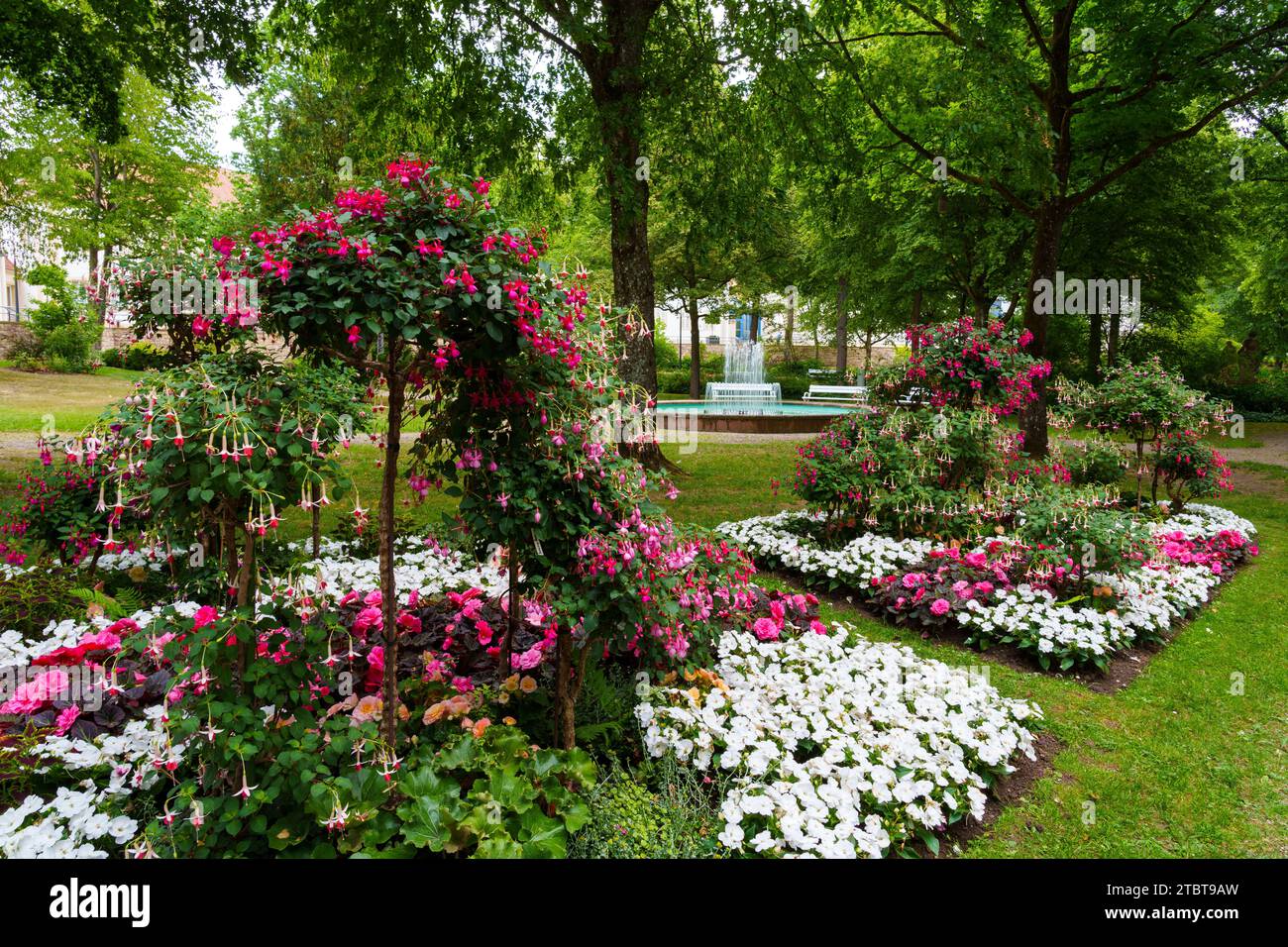 Spa park in the Bavarian State Spa Bad Bocklet, Bad Kissingen district ...