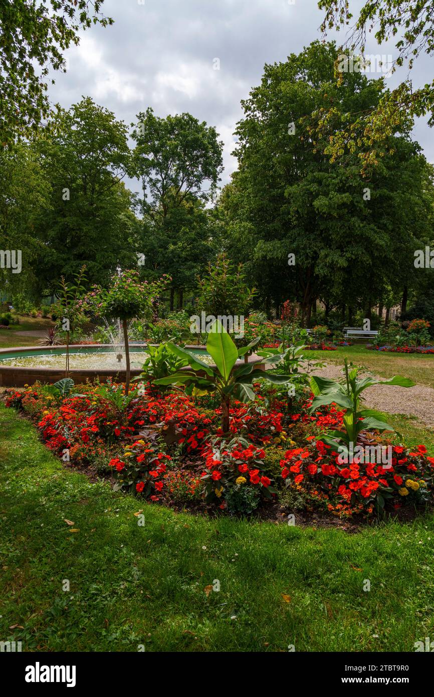 Spa park in the Bavarian State Spa Bad Bocklet, Bad Kissingen district ...