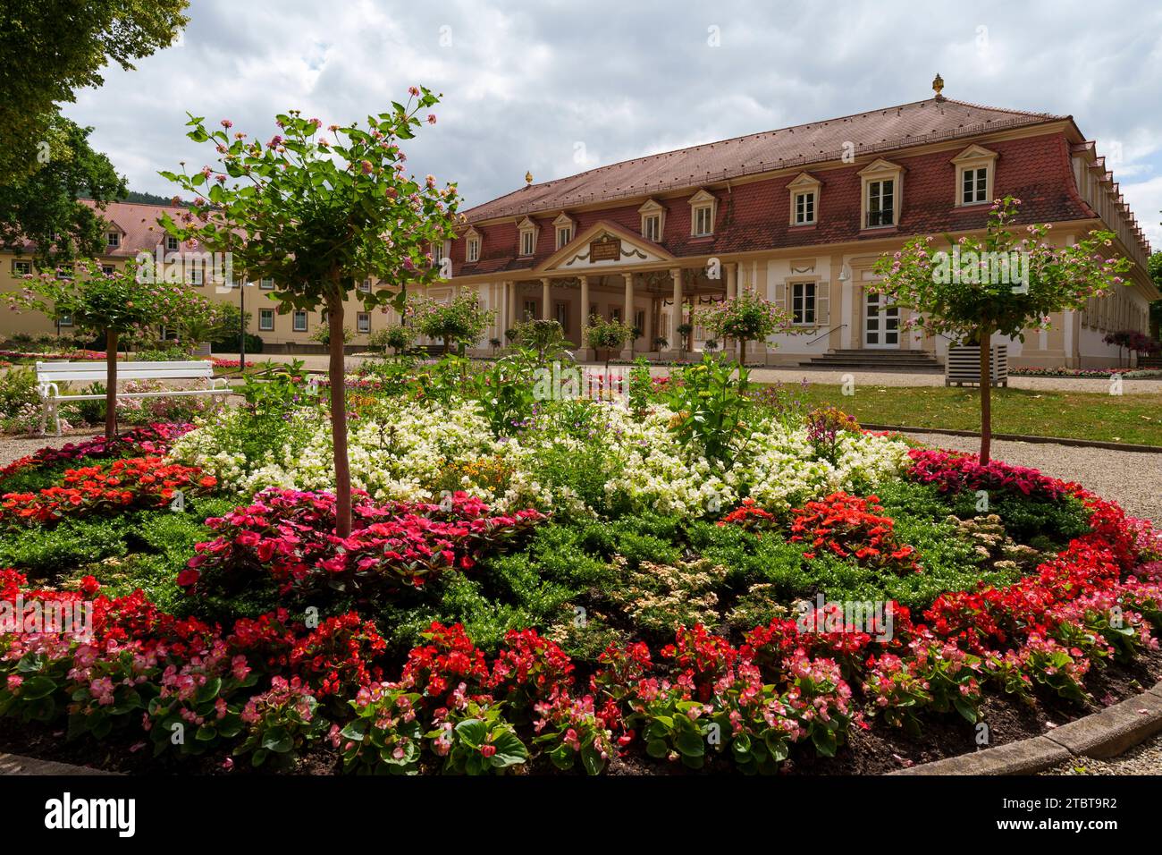Spa park in the Bavarian State Spa Bad Bocklet, Bad Kissingen district ...