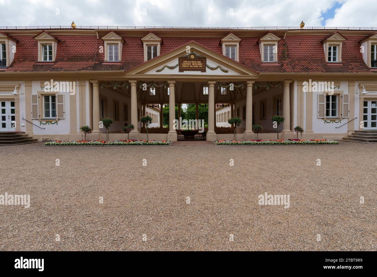Spa park in the Bavarian State Spa Bad Bocklet, Bad Kissingen district ...