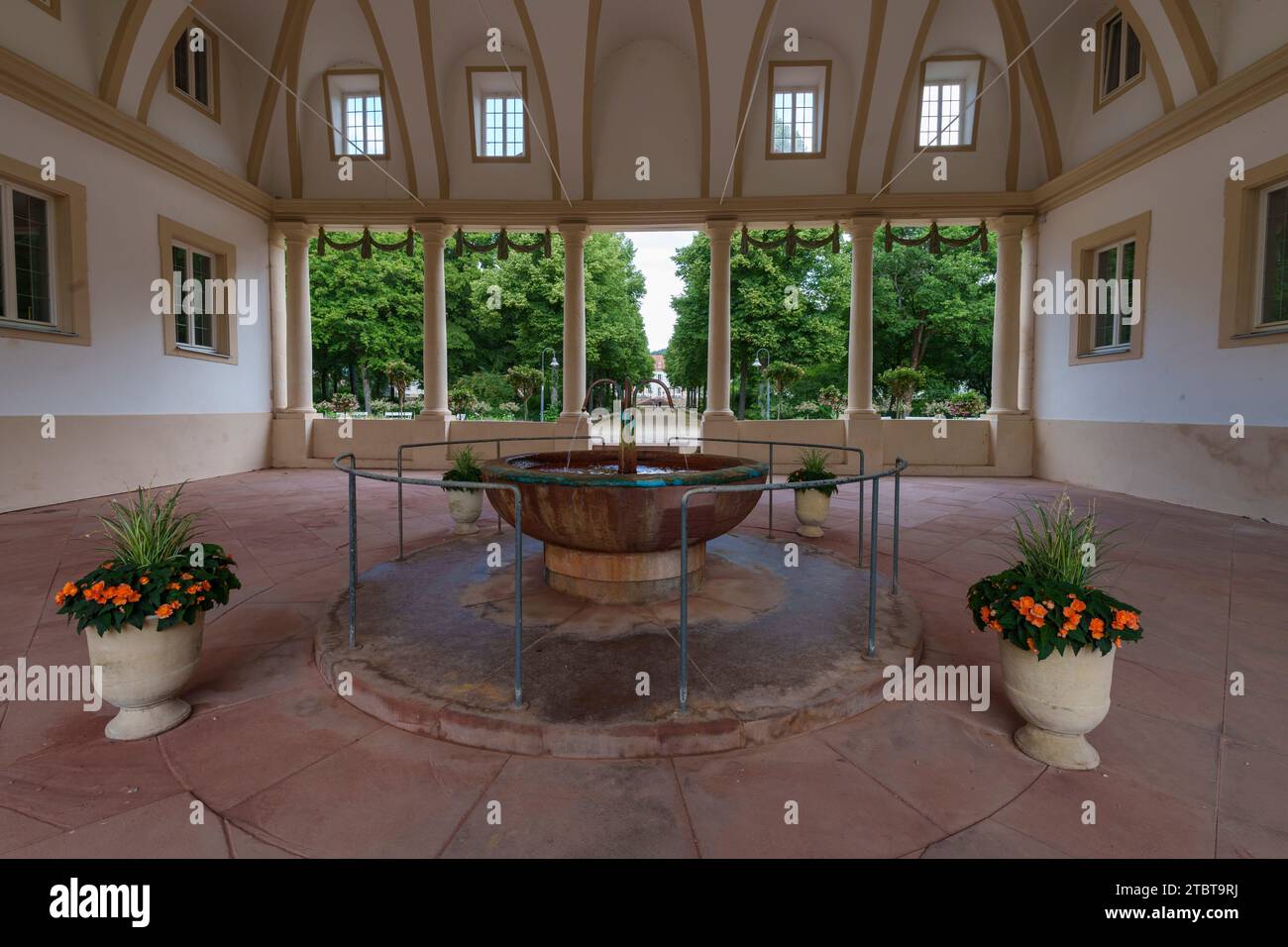Spa park in the Bavarian State Spa Bad Bocklet, Bad Kissingen district ...