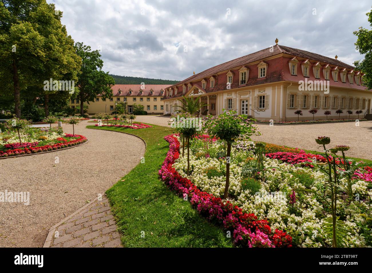 Spa park in the Bavarian State Spa Bad Bocklet, Bad Kissingen district ...