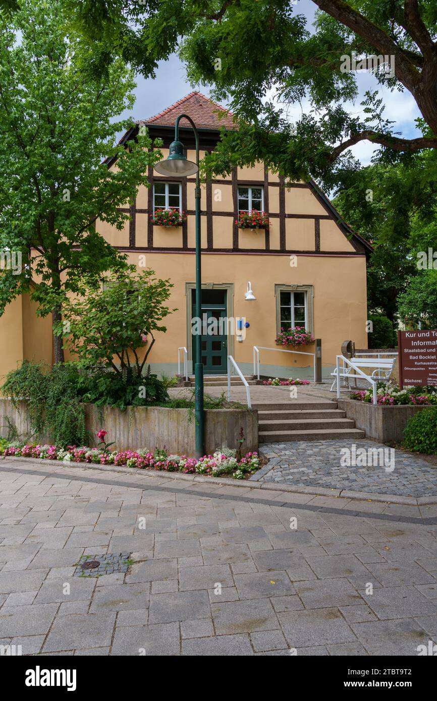 Spa park in the Bavarian State Spa Bad Bocklet, Bad Kissingen district ...
