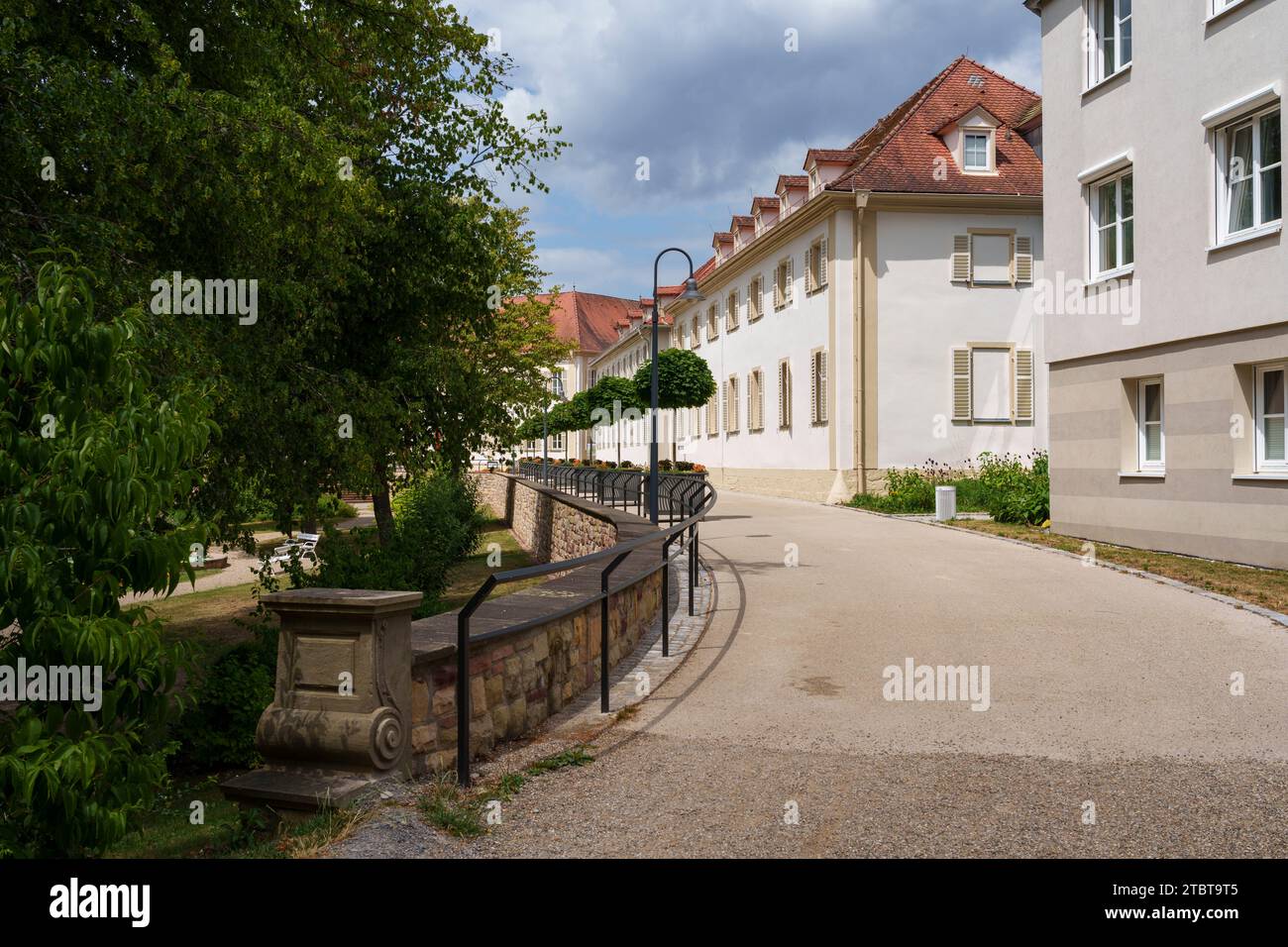Spa park in the Bavarian State Spa Bad Bocklet, Bad Kissingen district ...